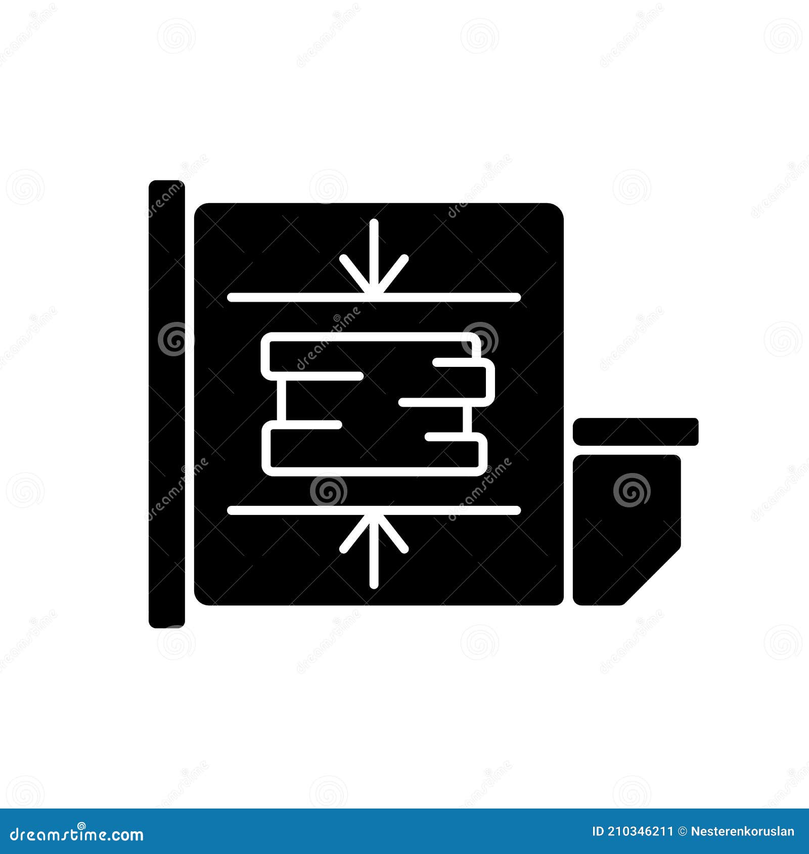 Trash Compactor Black Glyph Icon Stock Vector - Illustration of ...