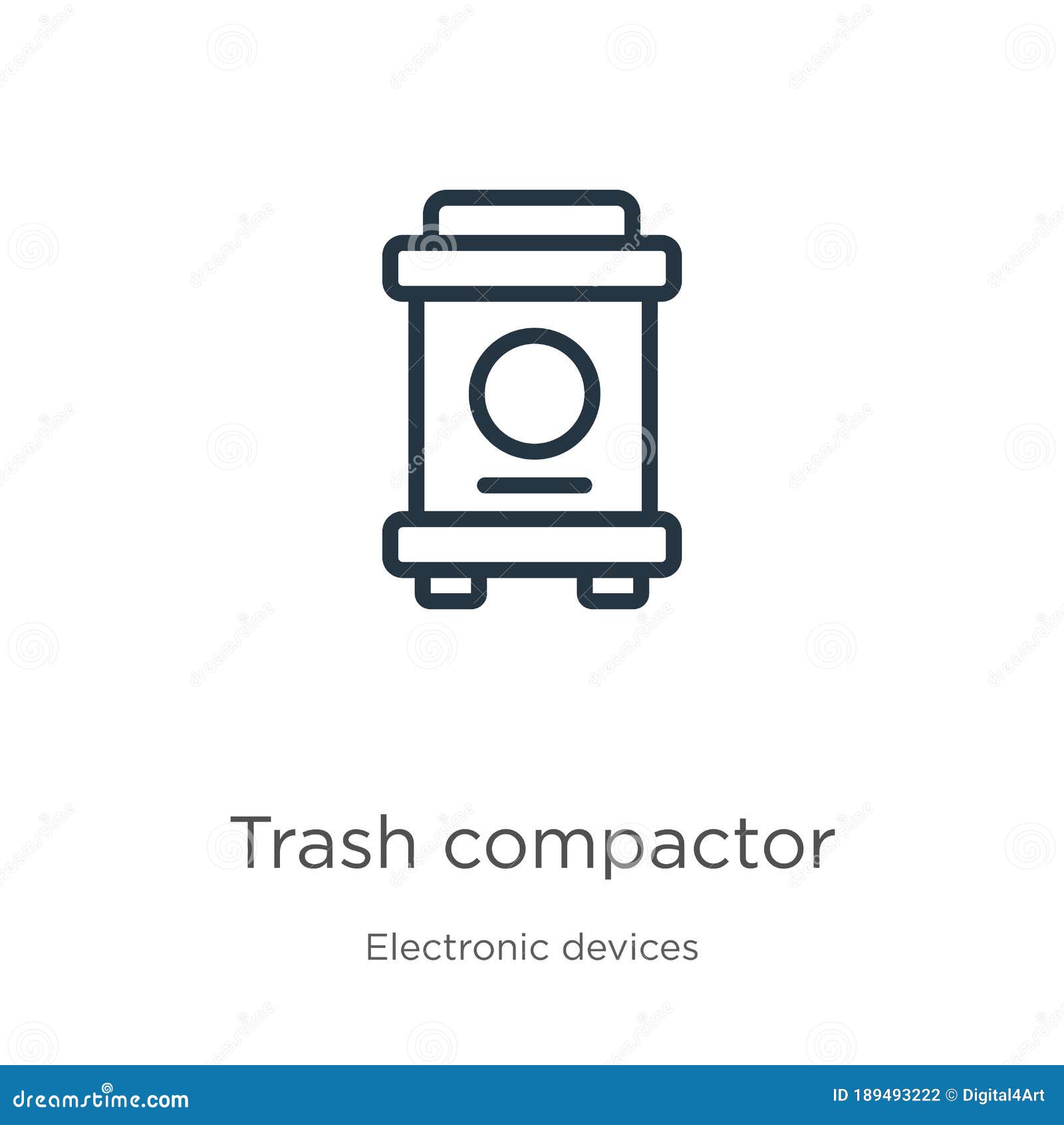 Trash Compactor Vector Icon On White Background. Flat Vector Trash ...