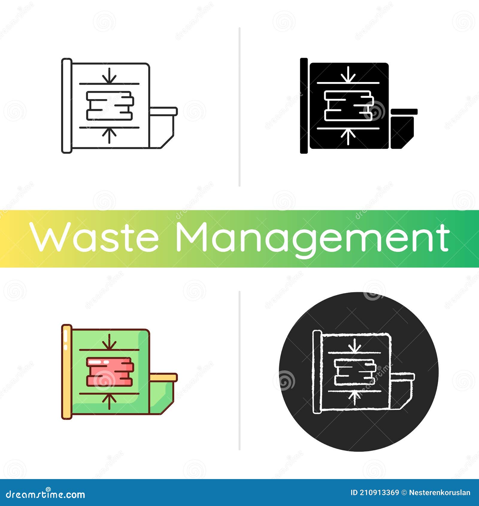 Trash compactor icon stock vector. Illustration of protection - 210913369