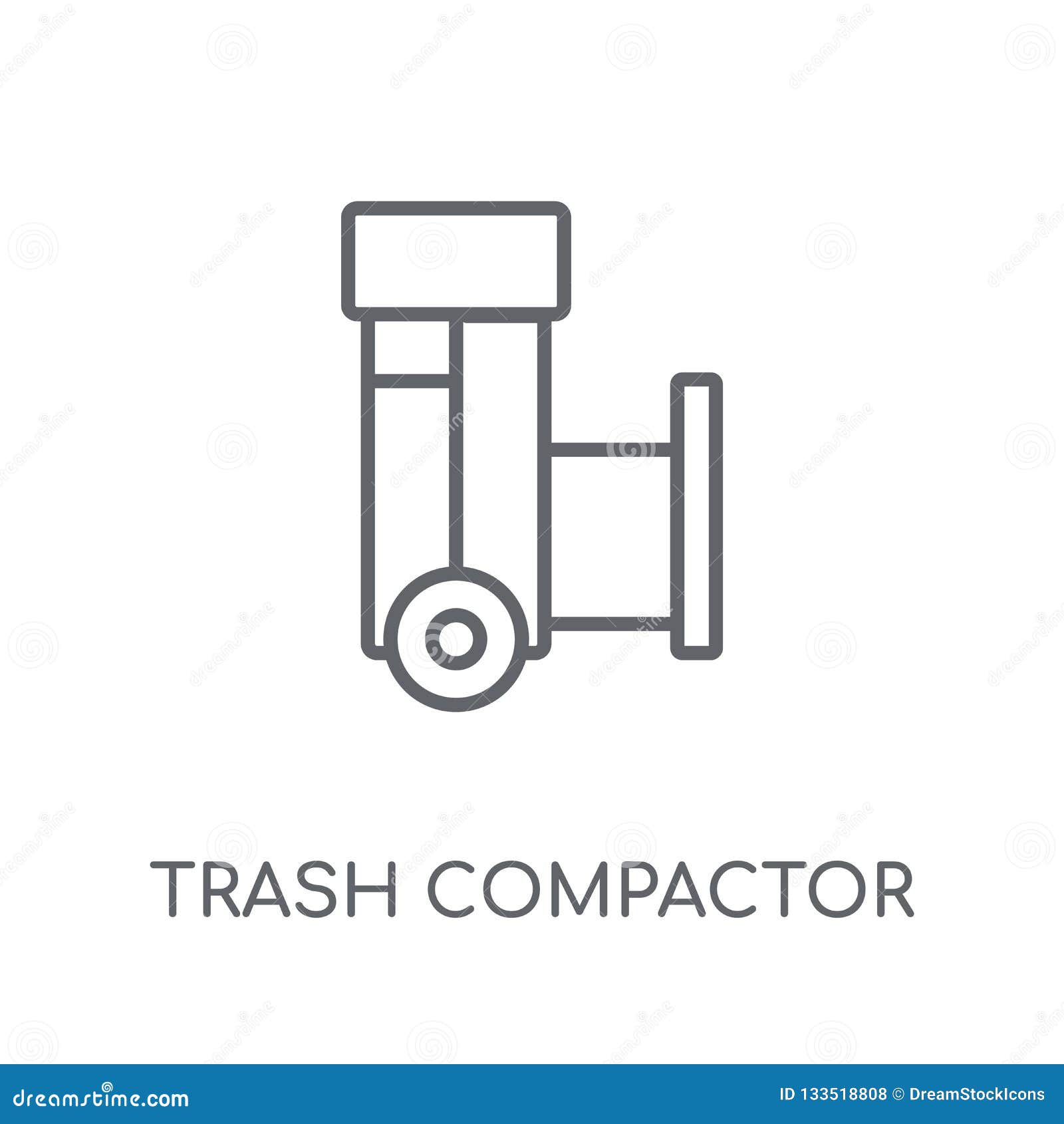 Trash Compactor Linear Icon. Modern Outline Trash Compactor Logo Stock ...