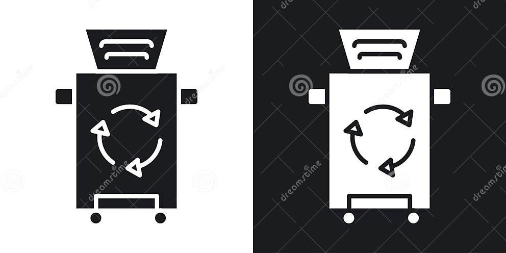 Trash Compactor Thin Line Vector Icon Set Stock Illustration ...