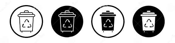 Trash Compactor Thin Line Vector Icon Set Stock Illustration ...