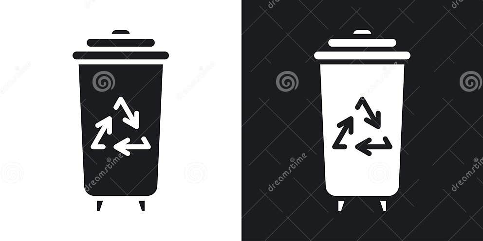 Trash Compactor Thin Line Vector Icon Set Stock Illustration ...