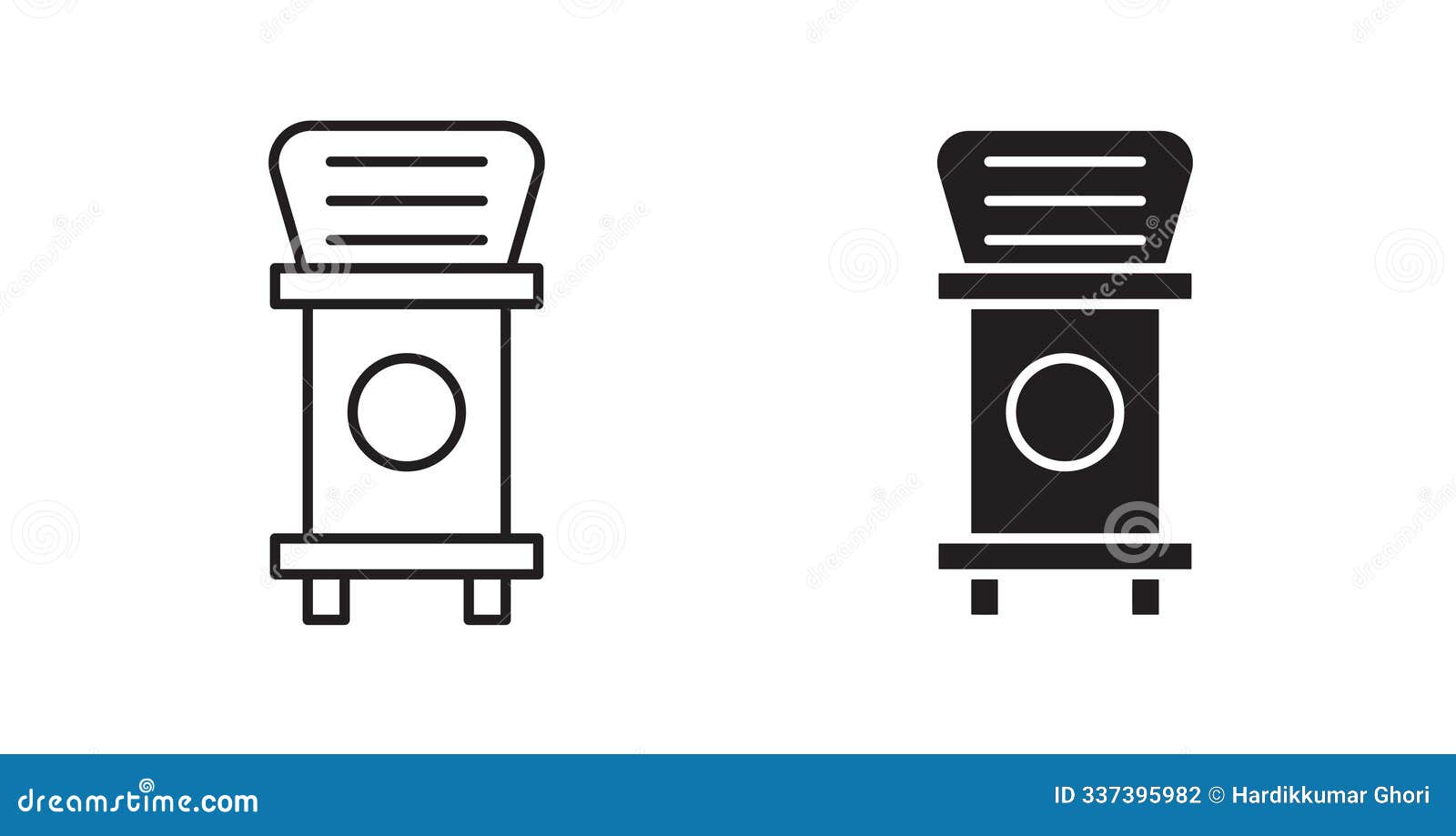 Trash Compactor Thin Line Vector Icon Set Stock Illustration ...