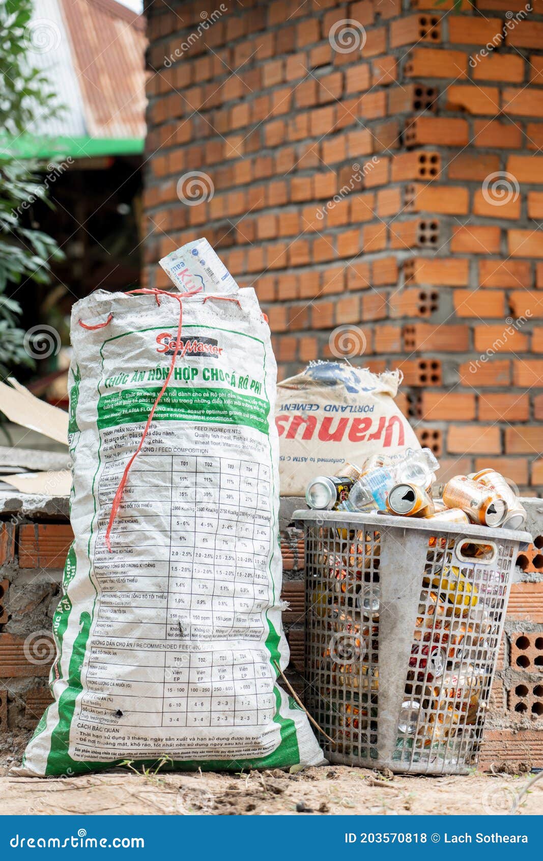 Tidy Trash Container in the Public. Close Up Empty Cans Editorial Stock ...