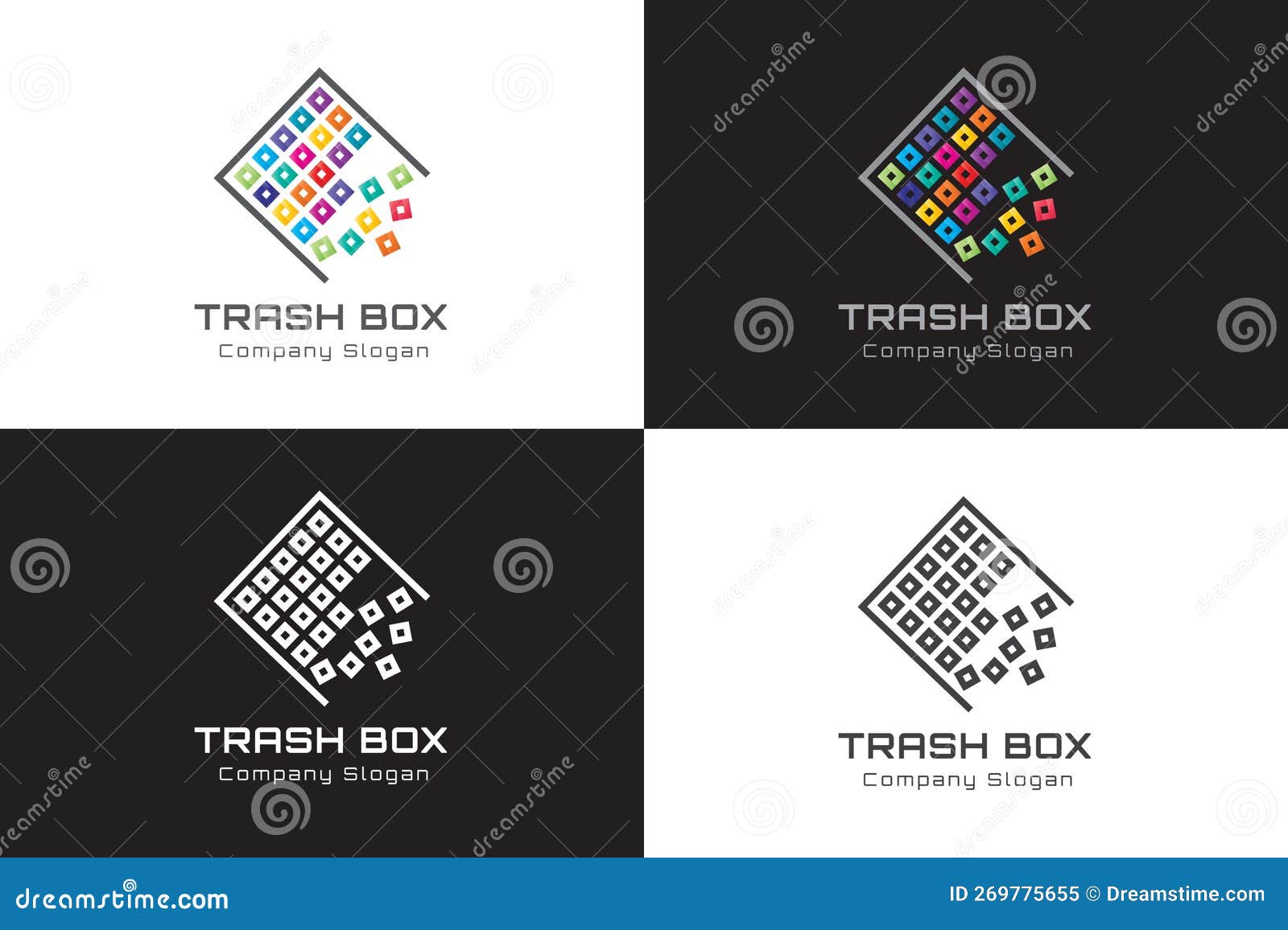 Trash Container Bin, Garbage Can Recycle Basket Box for Trash Waste ...