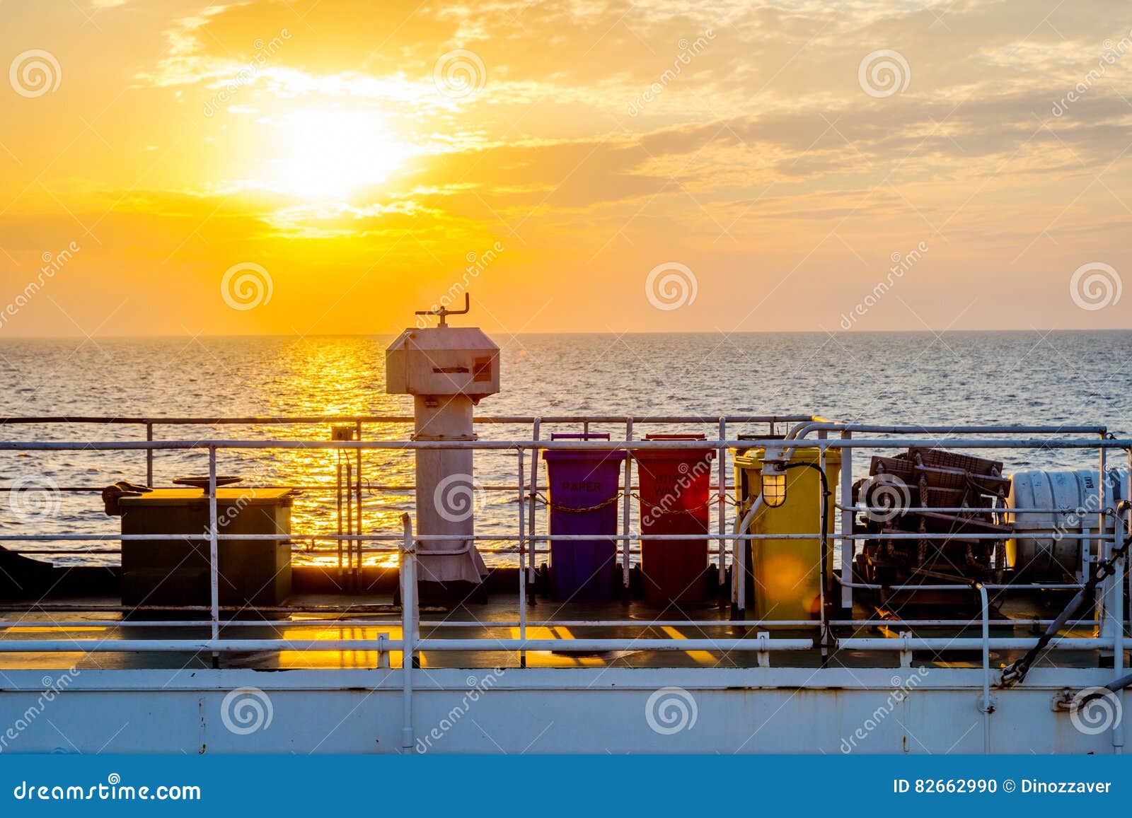 Trash Container on the Cargo Vessel Stock Photo - Image of industry ...