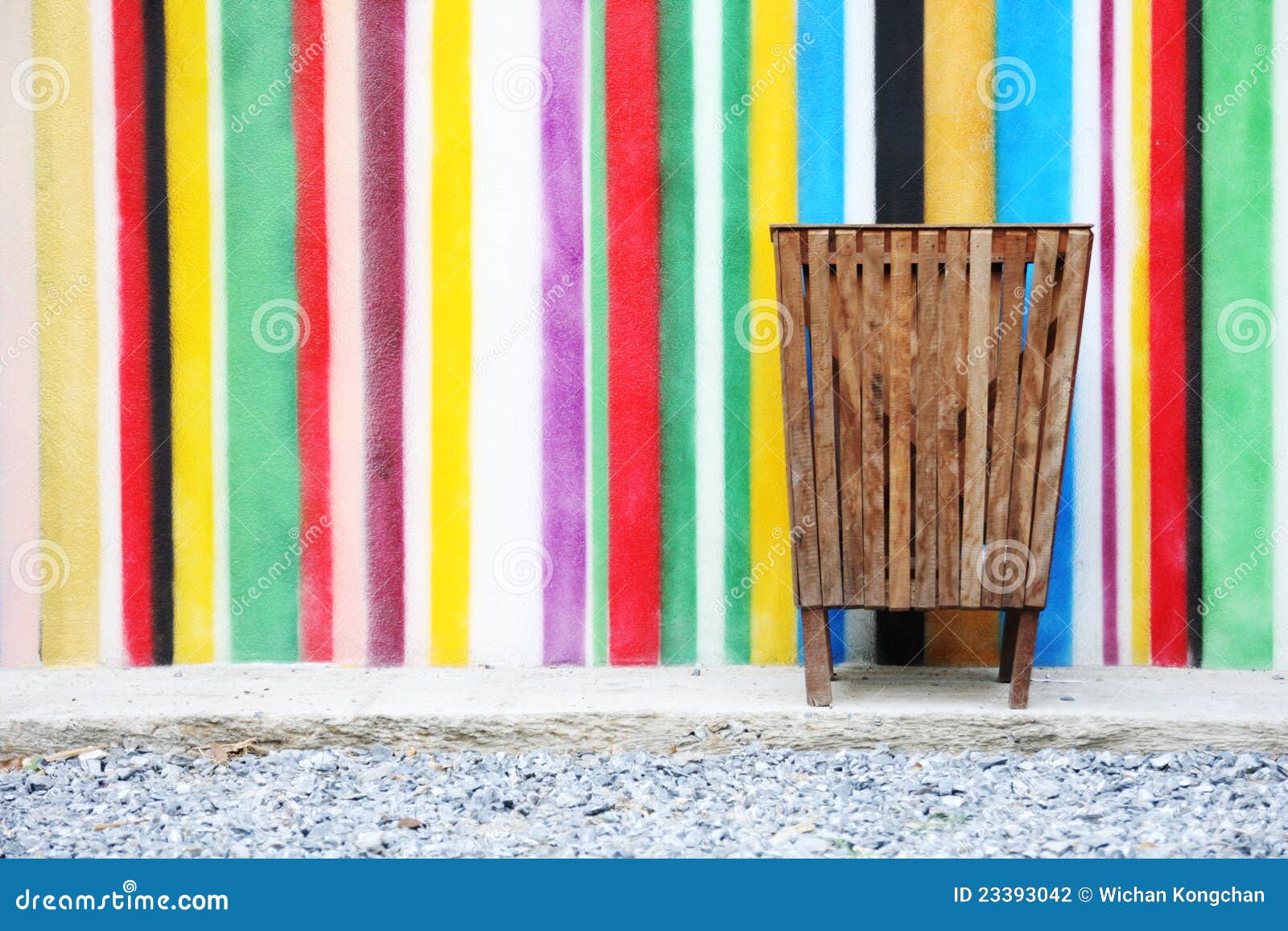 Trash Container and Colorful Wall Stock Photo - Image of junk, city ...