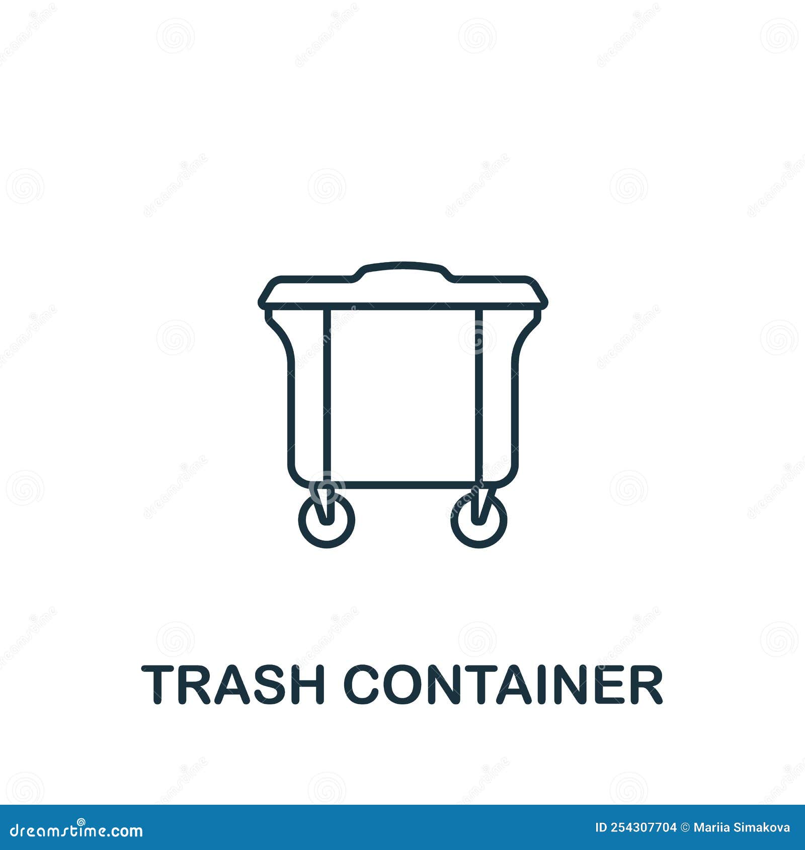 Trash Container Icon. Line Simple Icon for Templates, Web Design and ...