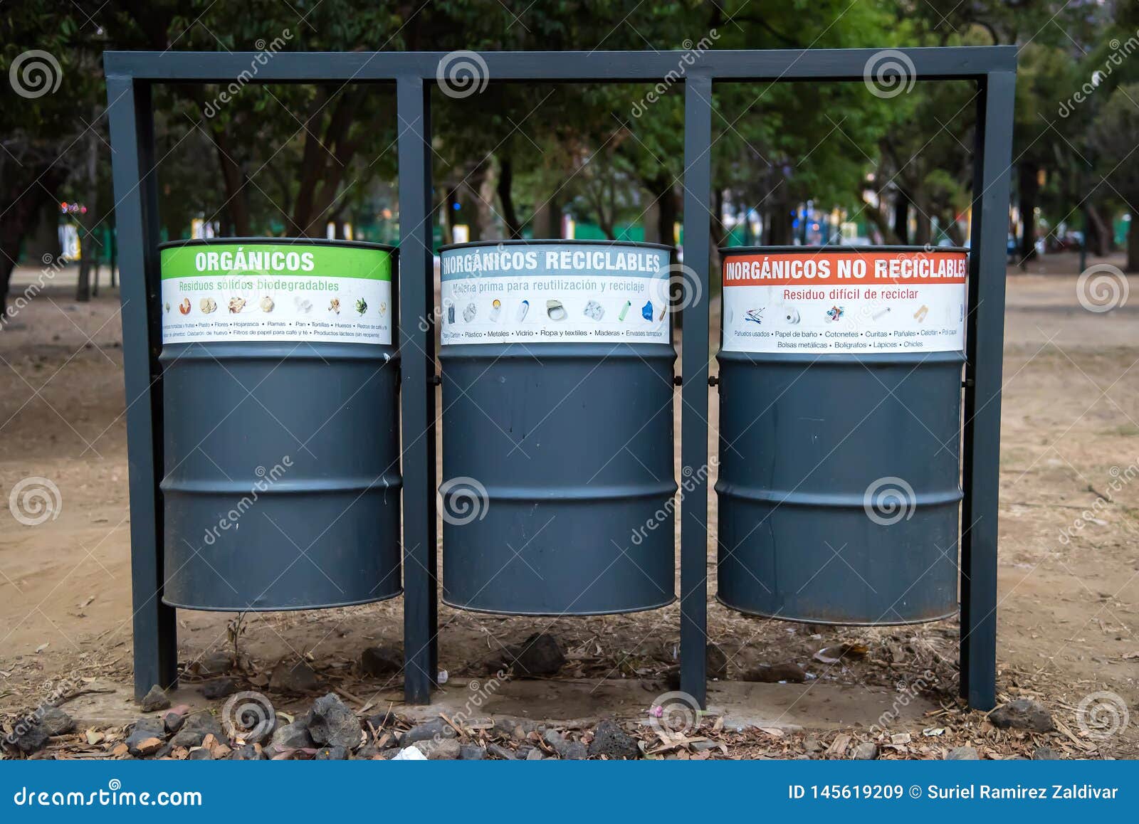 Trash Containers Organic Container, Recycle and Inorganic Stock Image ...