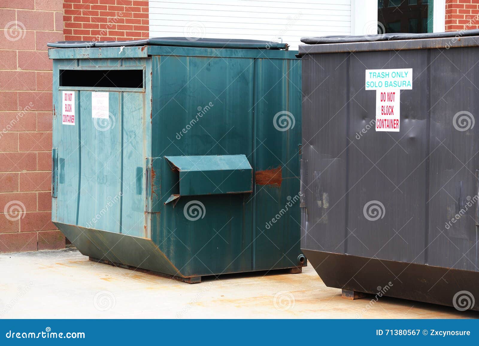 Trash Containers in Industrial Area Stock Image - Image of urban ...