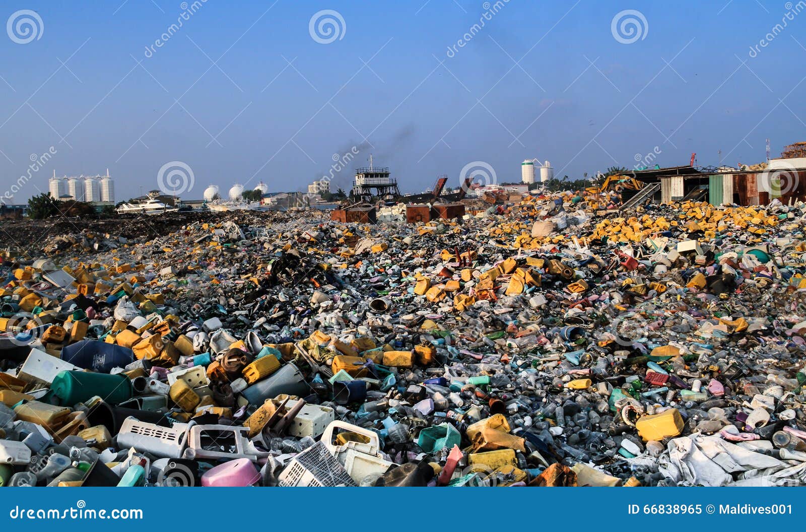 Trash dump stock image. Image of pushing, plastic, cleaning - 66838965