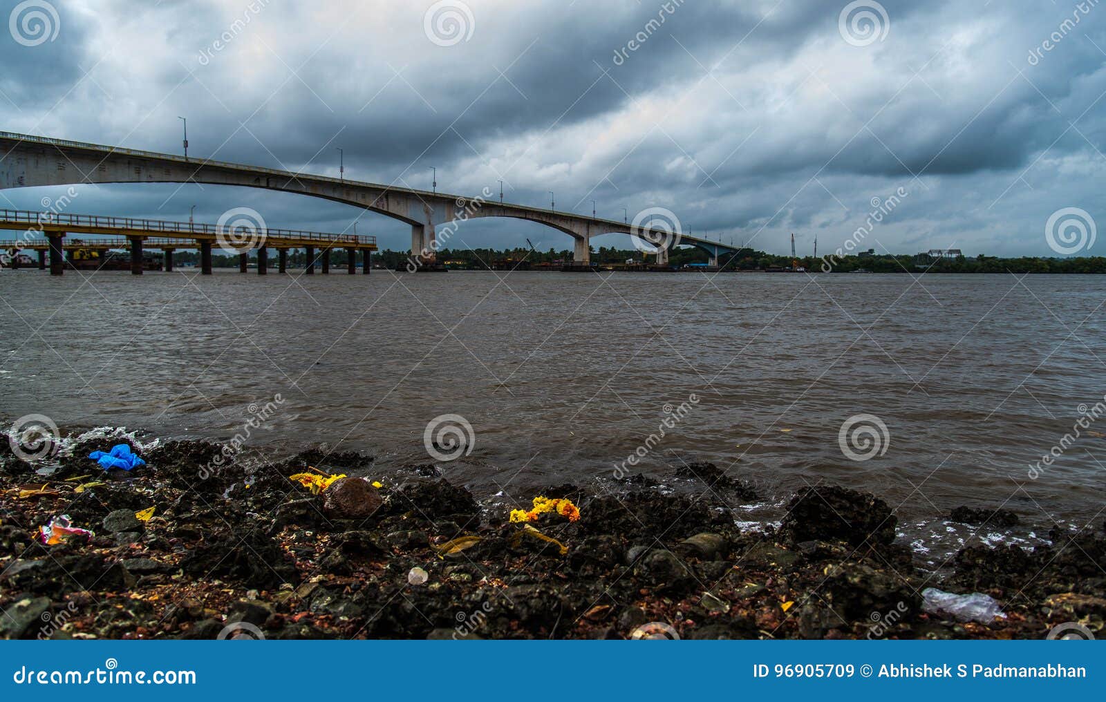Trash Dumped River Shore stock image. Image of river - 96905709