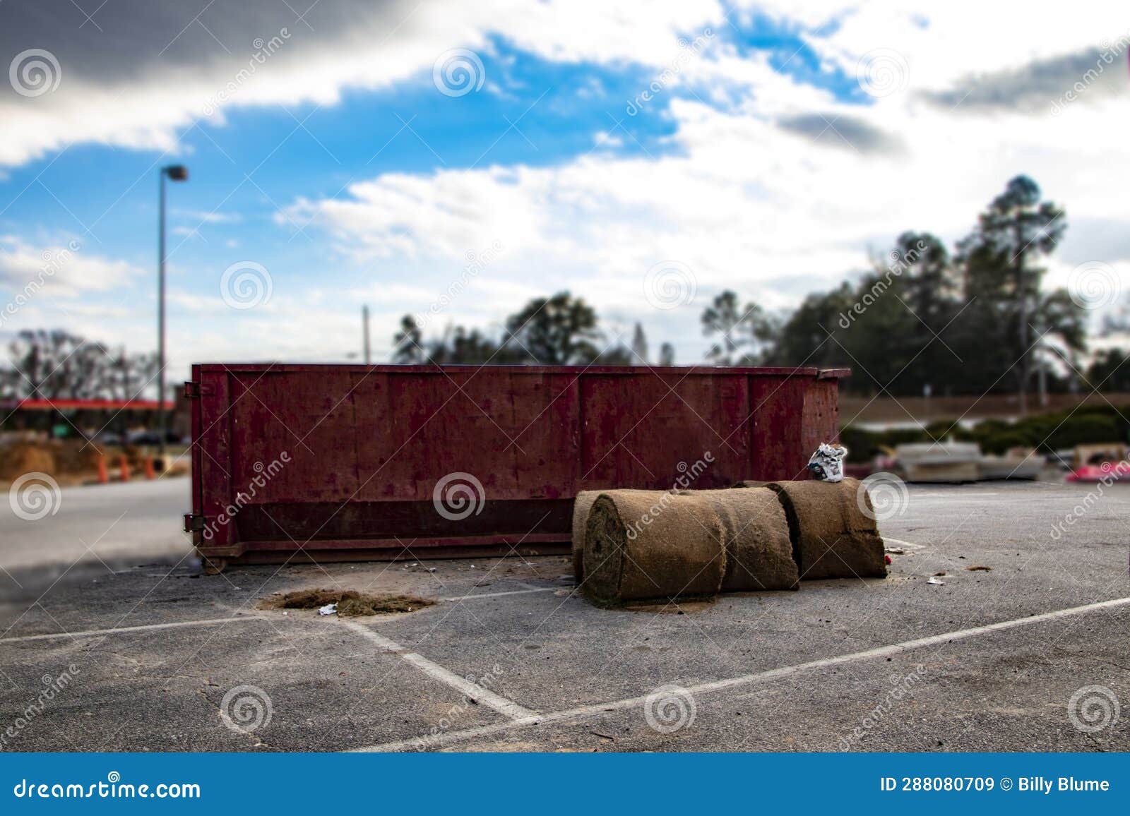 A Trash Dumpster Open Top Red Bin Editorial Stock Image - Image of ...