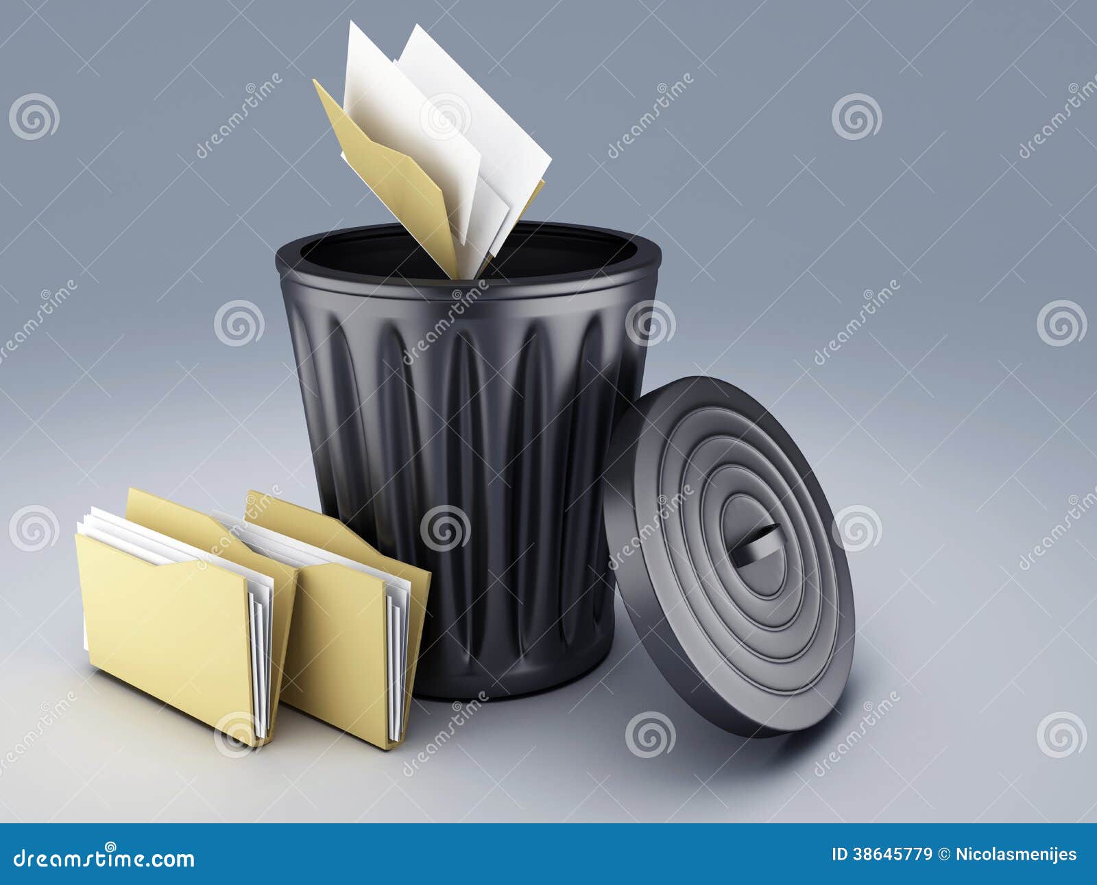 Folder And Wastepaper Basket Royalty-Free Illustration | CartoonDealer ...