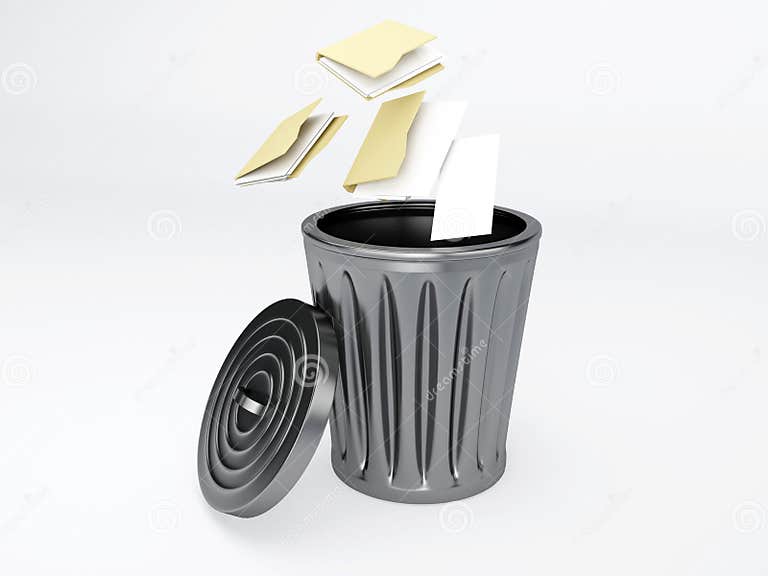 Trash Folder on White Background Stock Illustration - Illustration of ...
