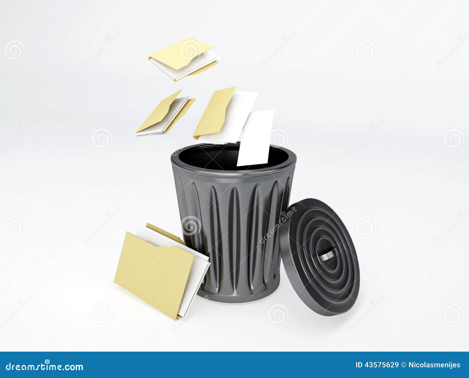 Trash Folder on White Background Stock Illustration - Illustration of ...