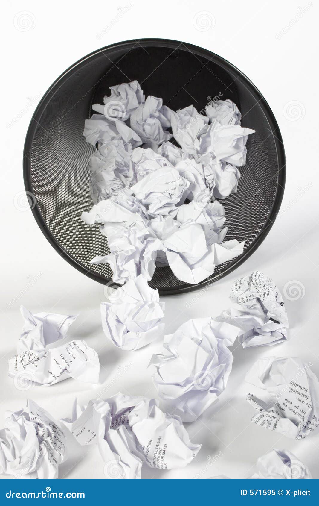 Trash full of paper stock image. Image of dump, scrunched - 571595