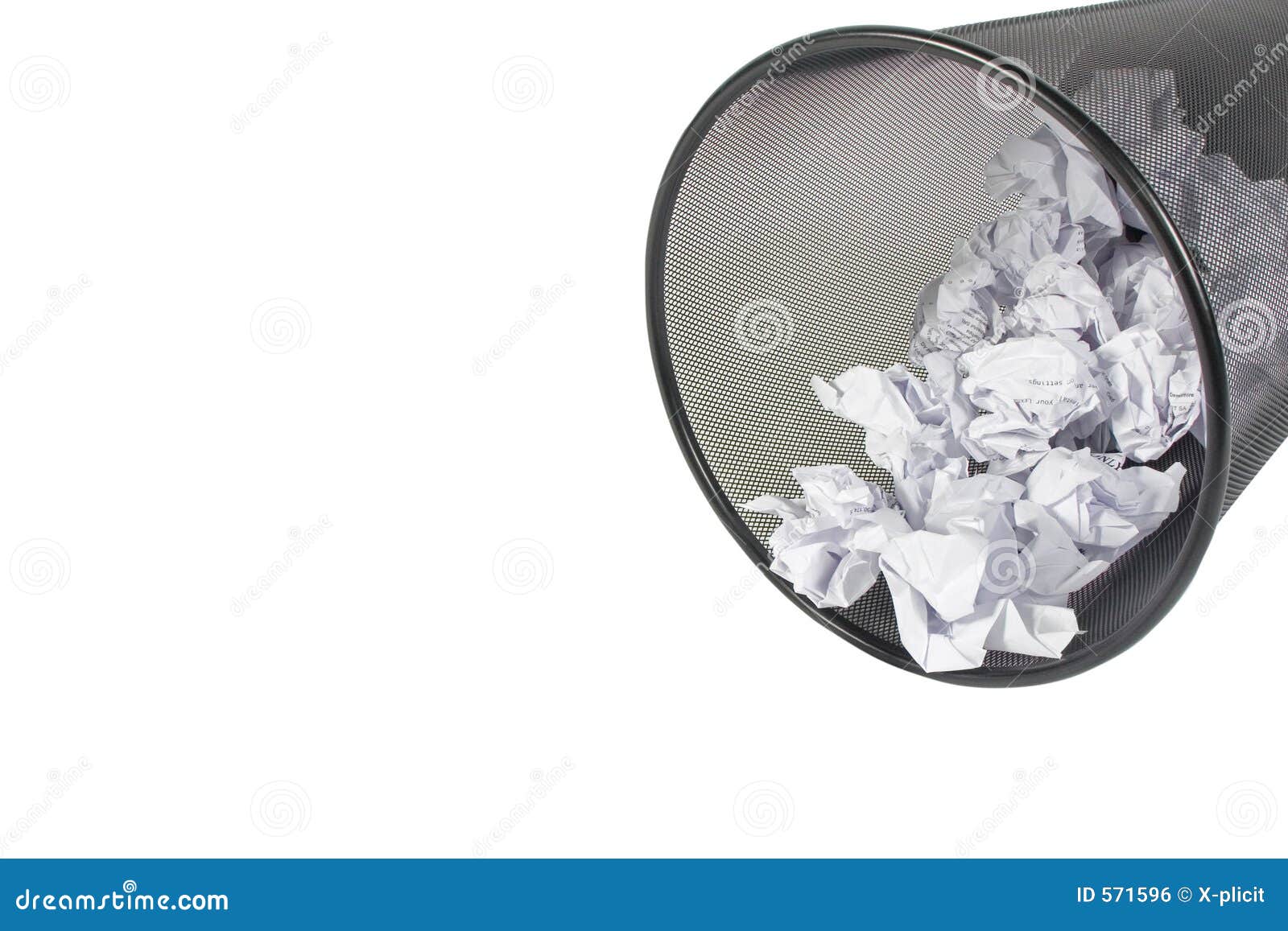 Trash full of paper stock photo. Image of away, crumbled - 571596
