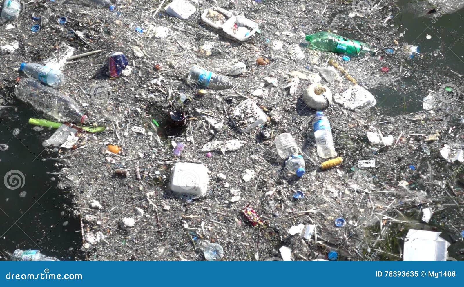 Trash and Garbage Floating on the Surface of the Water. Stock Video ...