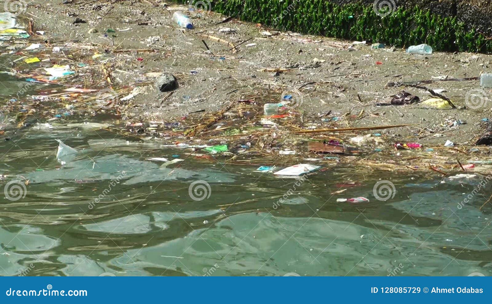 Trash and Garbage Floating on the Surface of the Water. Water Pollution ...