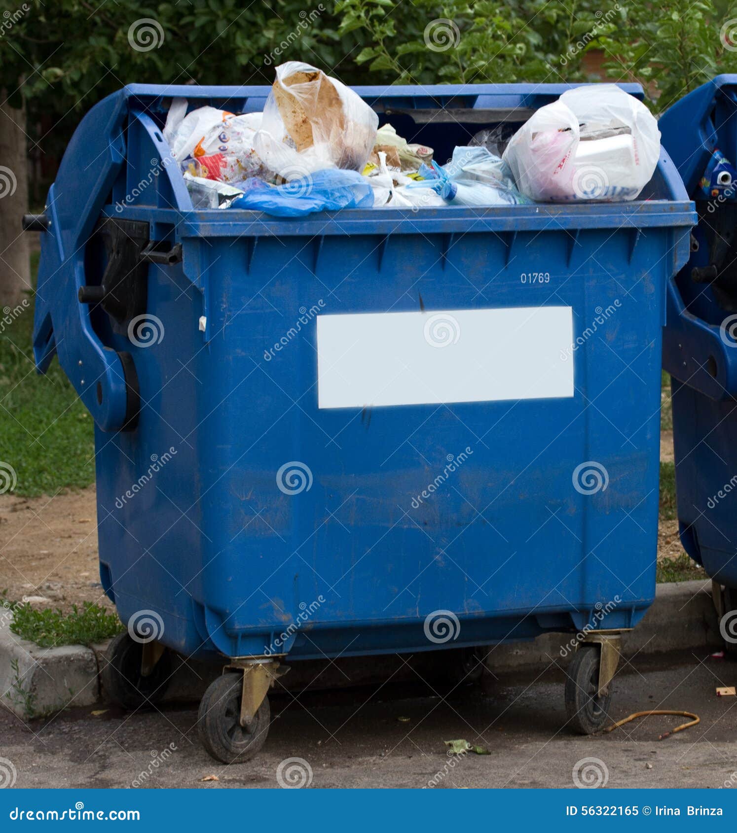 Trash Garbage Full Container in Street Stock Image - Image of container ...