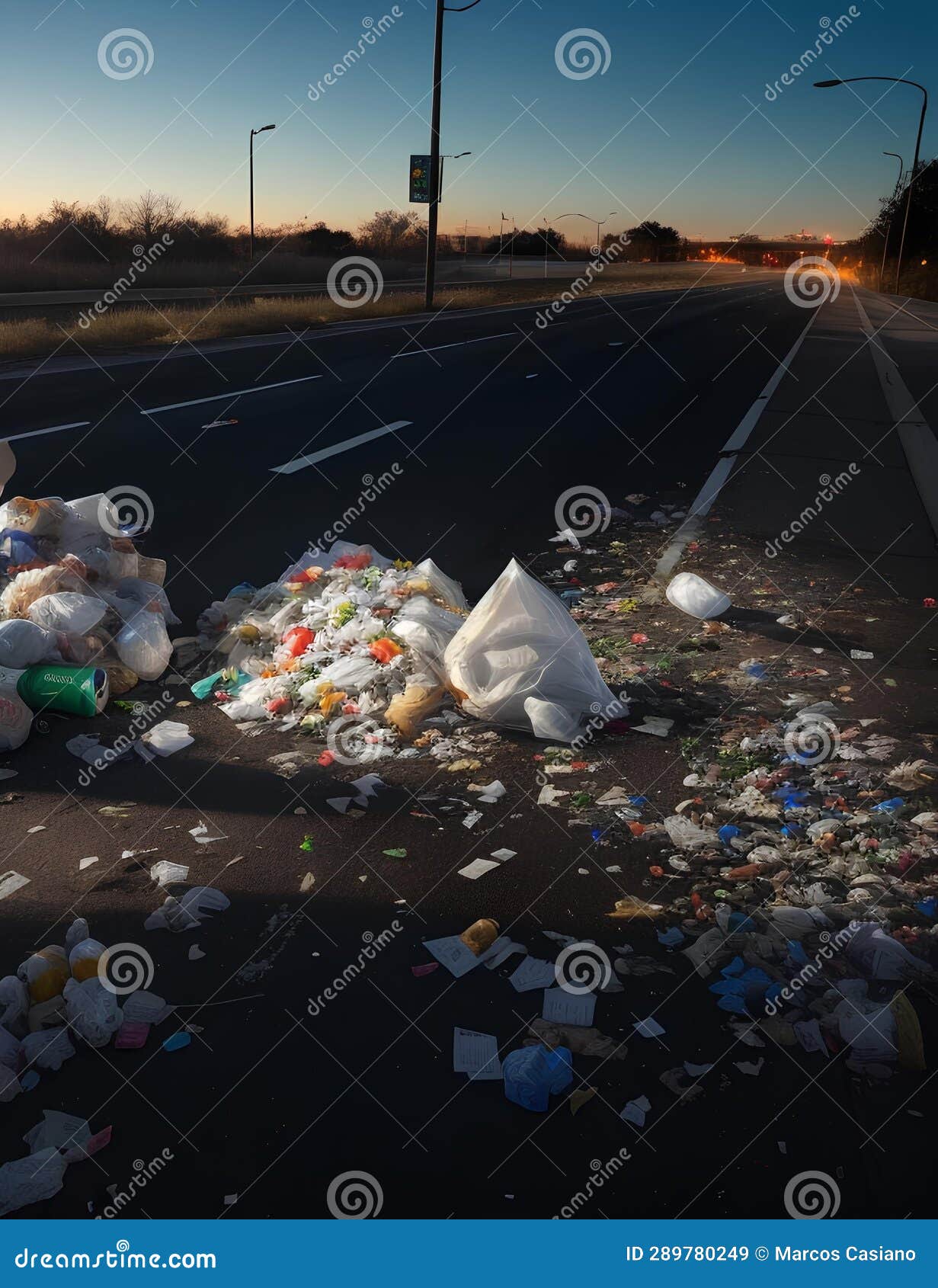 Trash and Garbage Such As Paper and Bottles Thrown Along the Side of a ...