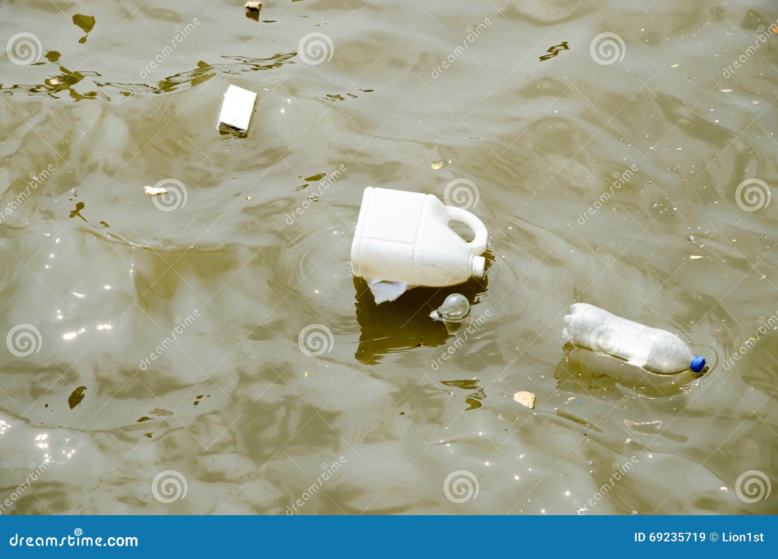 Trash and Garbage in water stock image. Image of waste - 69235719