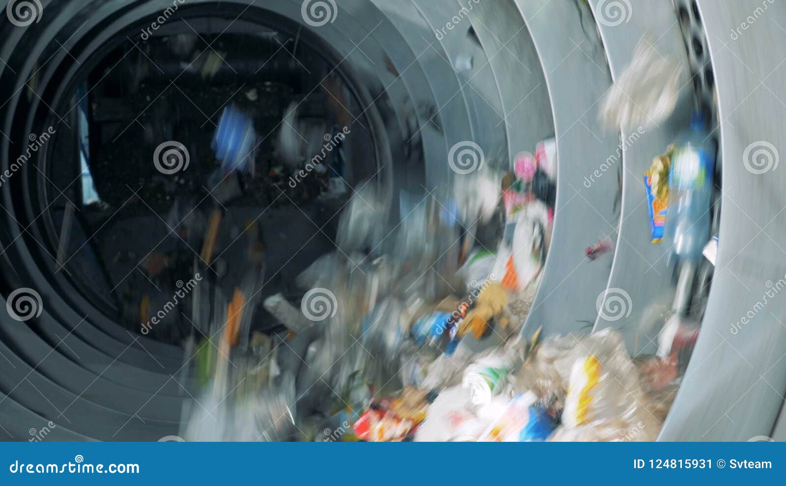 Waste Sorting Concept. Conveyor for Sorting Waste. Recycling Garbage ...