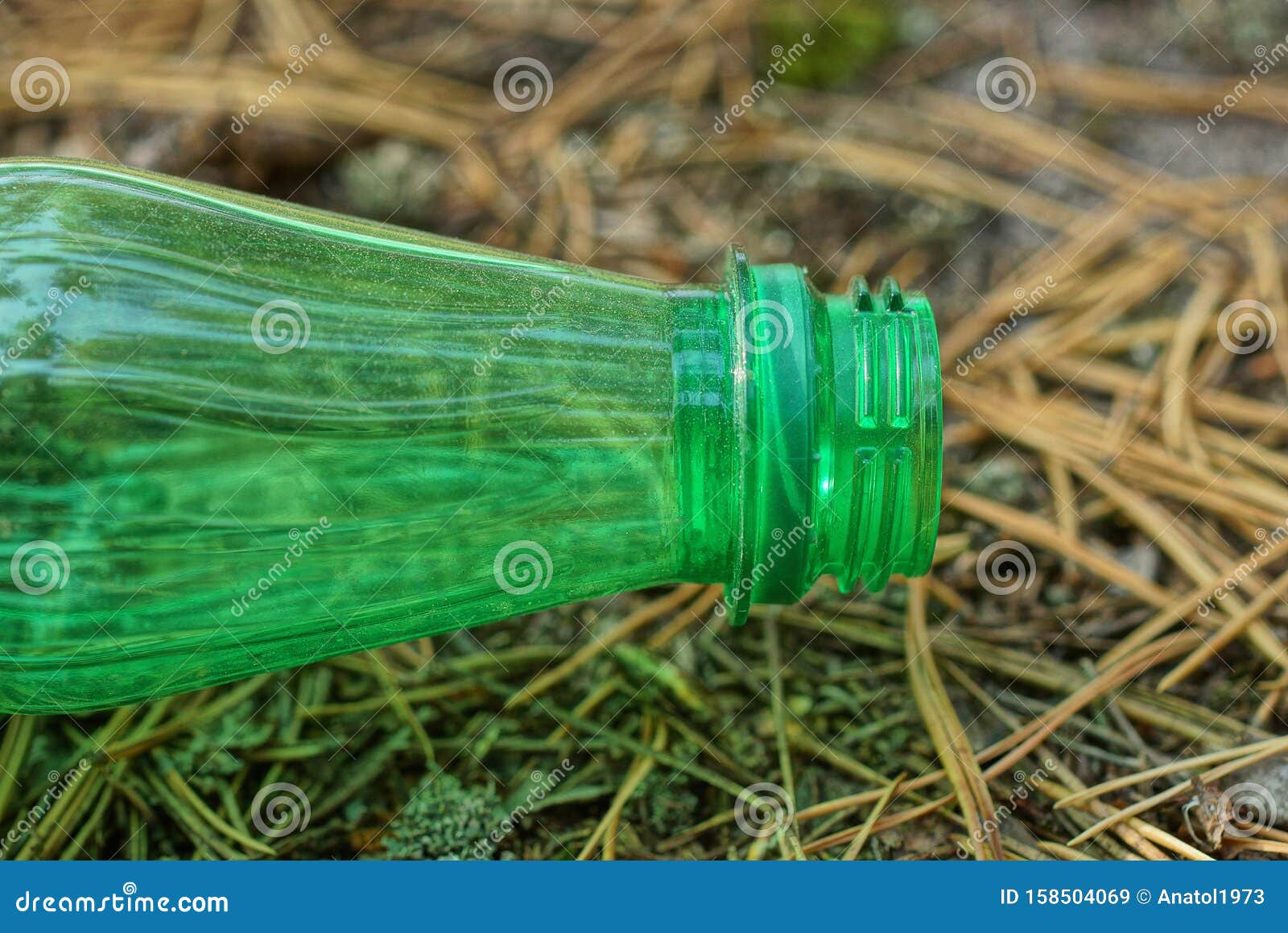 Trash from a Green Plastic Bottle Stock Image - Image of dump ...
