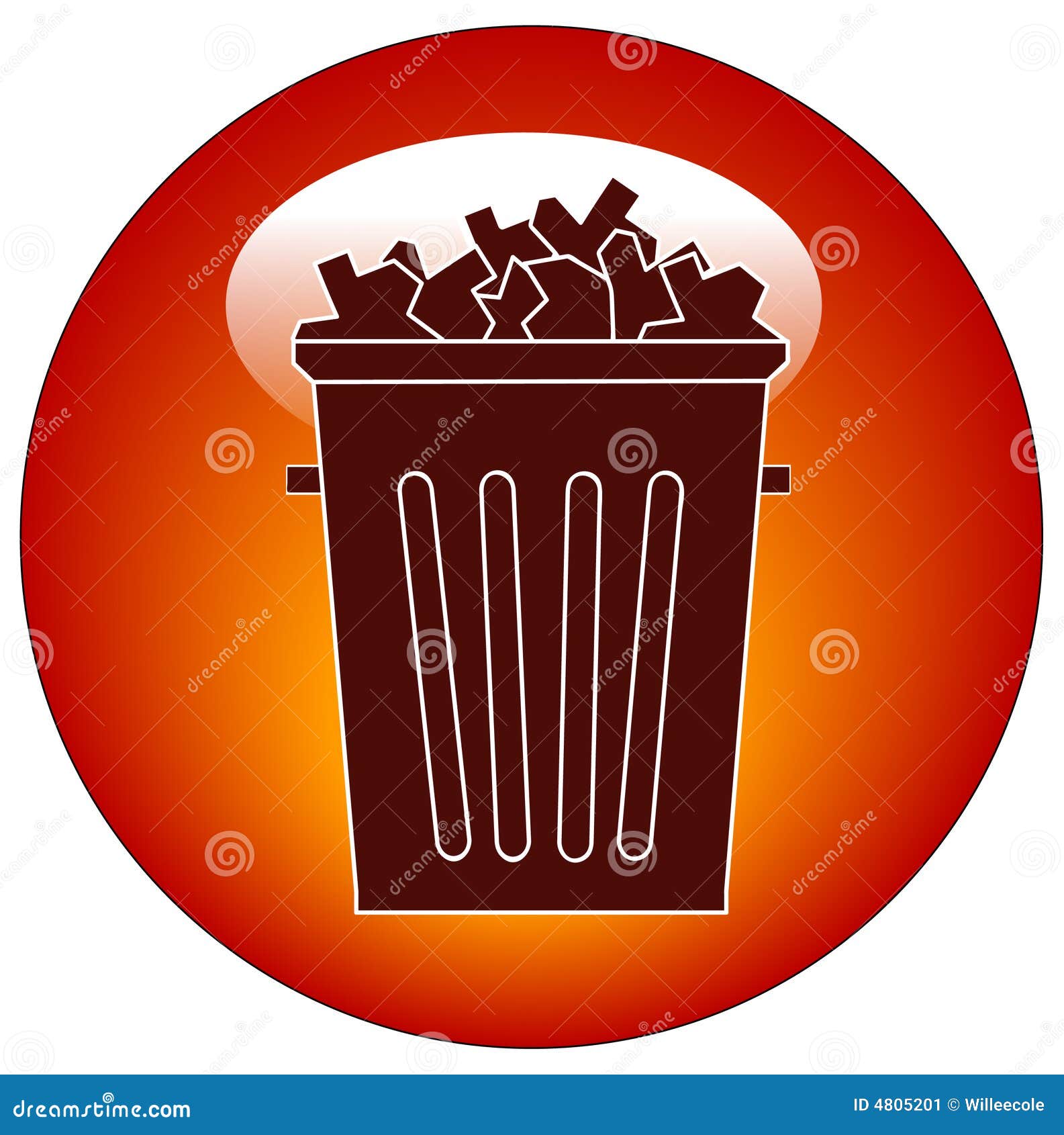 Trash icon or button stock vector. Illustration of recycle - 4805201