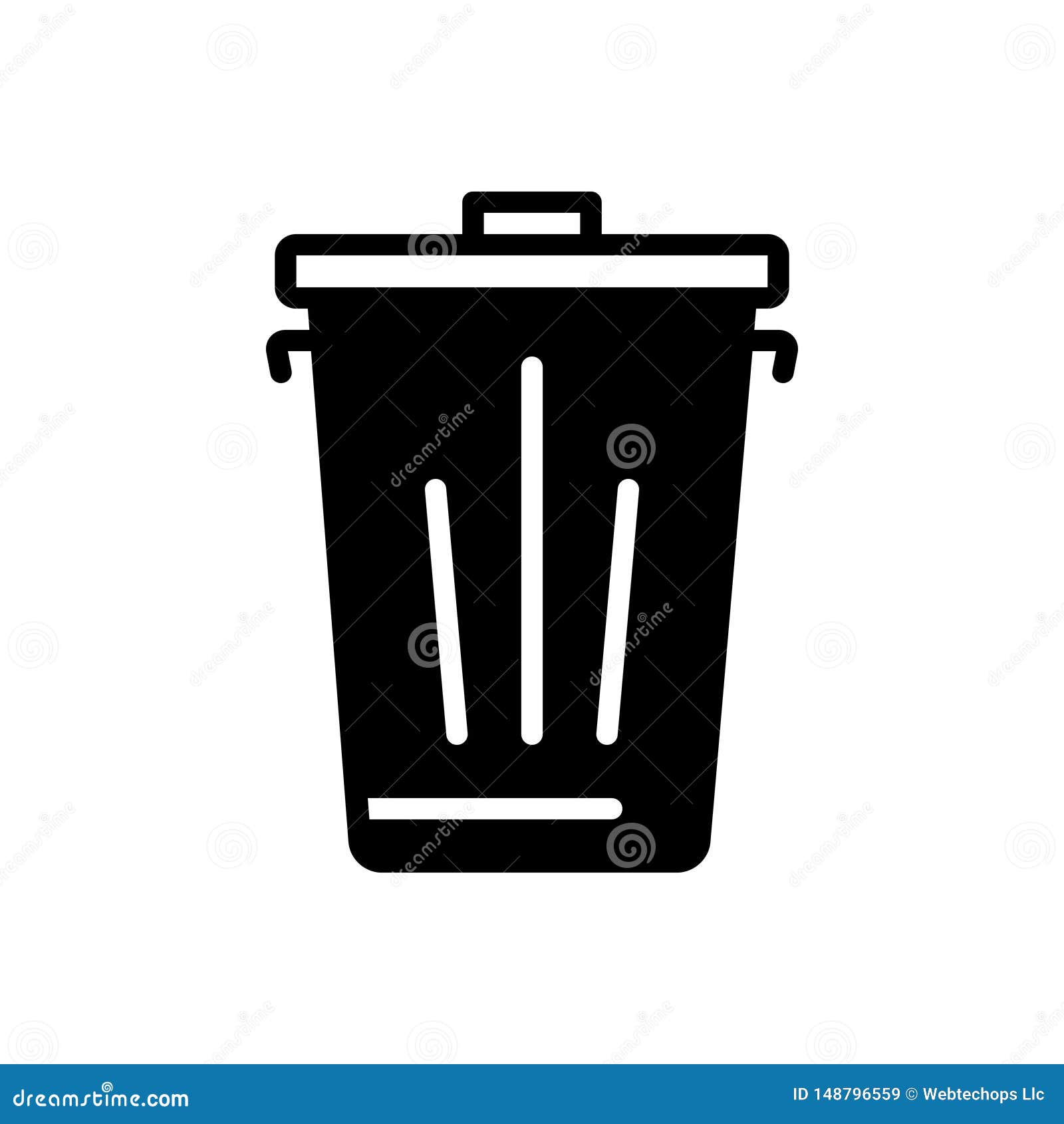Black Solid Icon for Trash, Dustbin and Garbage Stock Vector ...
