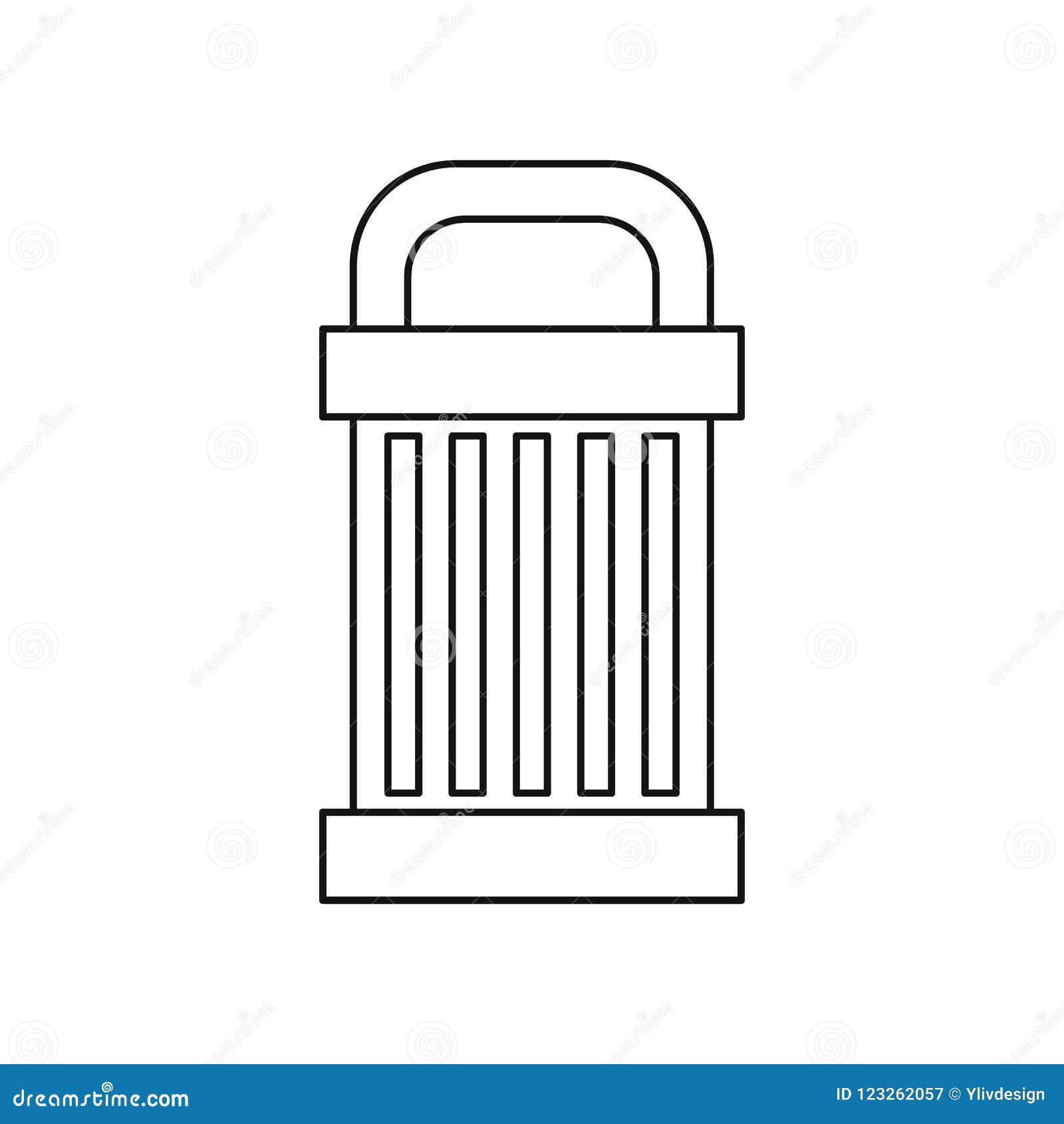 Trash icon, outline style stock illustration. Illustration of outline ...