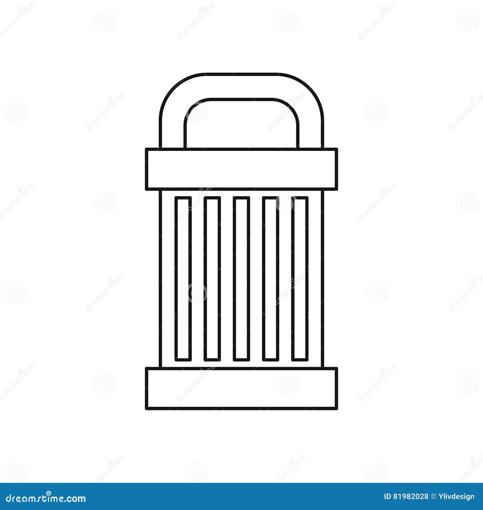 Trash icon, outline style stock vector. Illustration of rubbish - 81982028