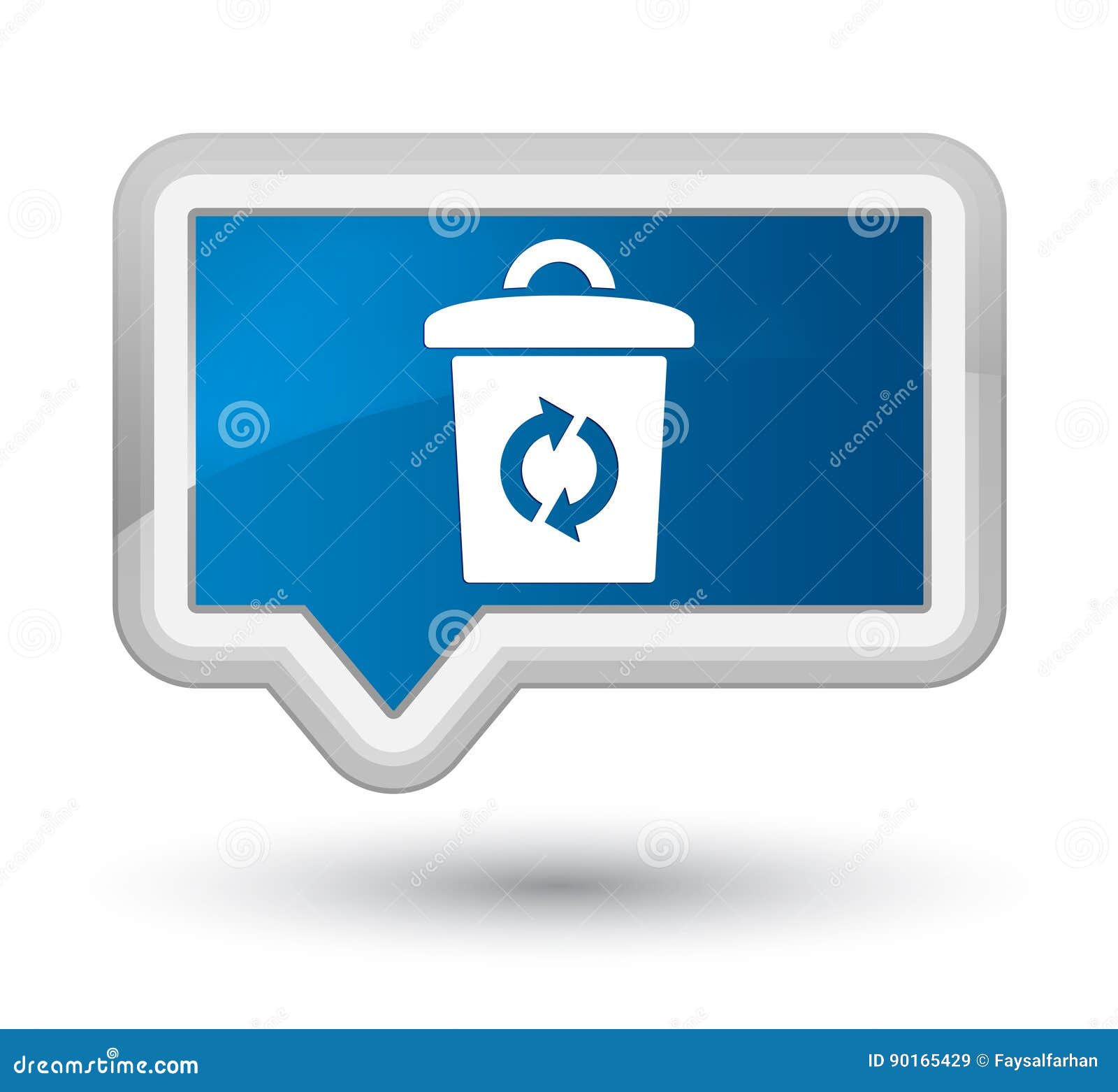 Trash Icon Prime Blue Banner Button Stock Illustration - Illustration ...