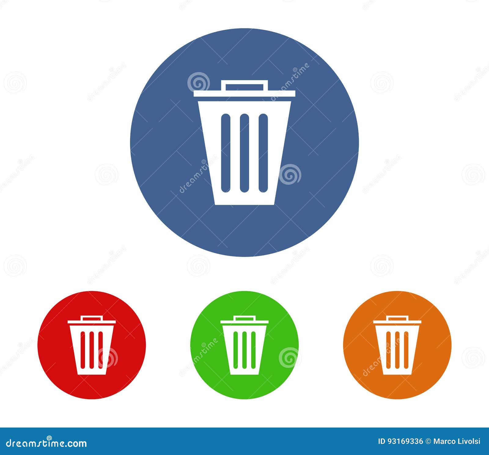 Trash icon set illustrated stock illustration. Illustration of send ...