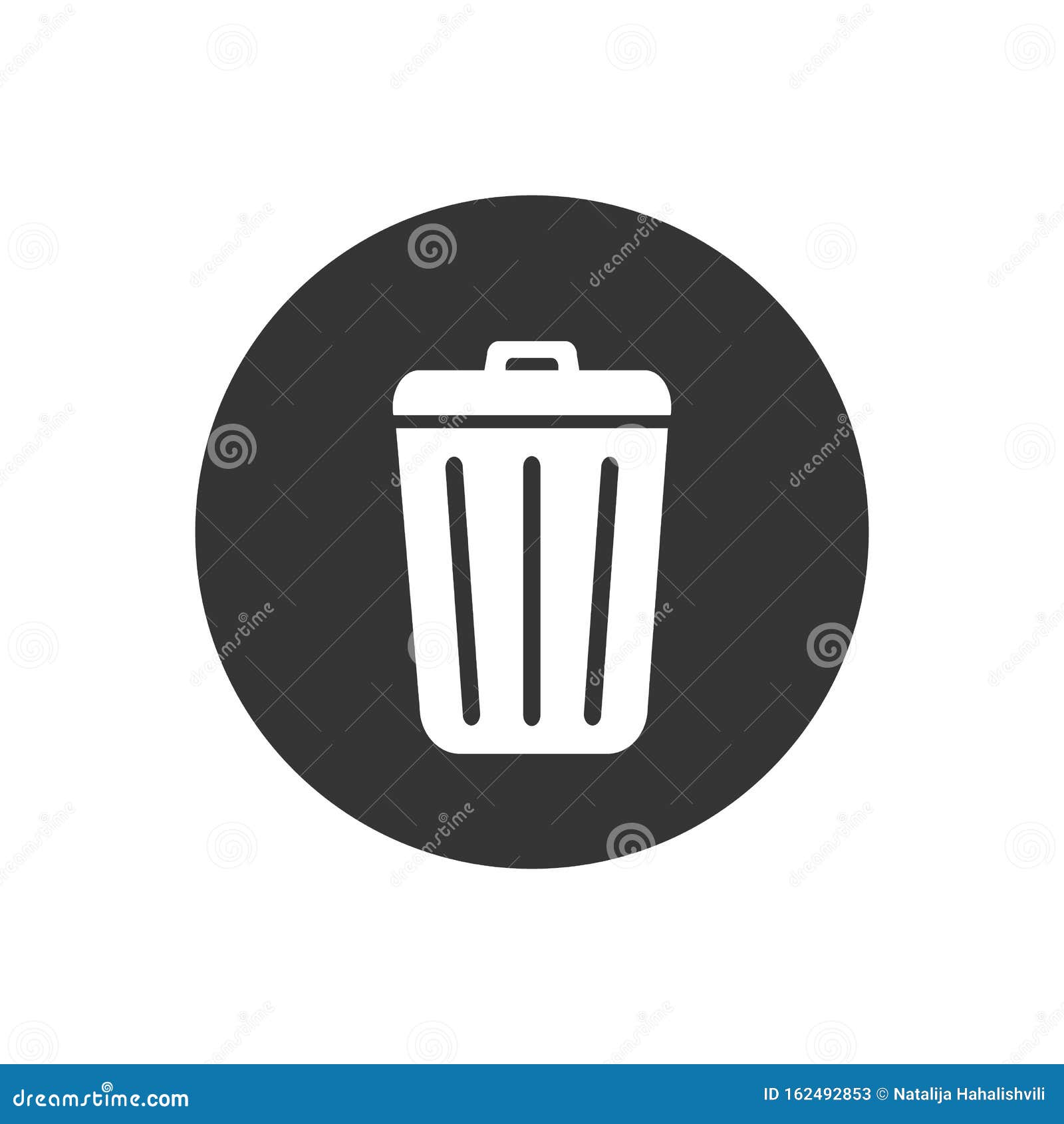 Trash Icon in Trendy Flat Design. Stock Vector - Illustration of ...