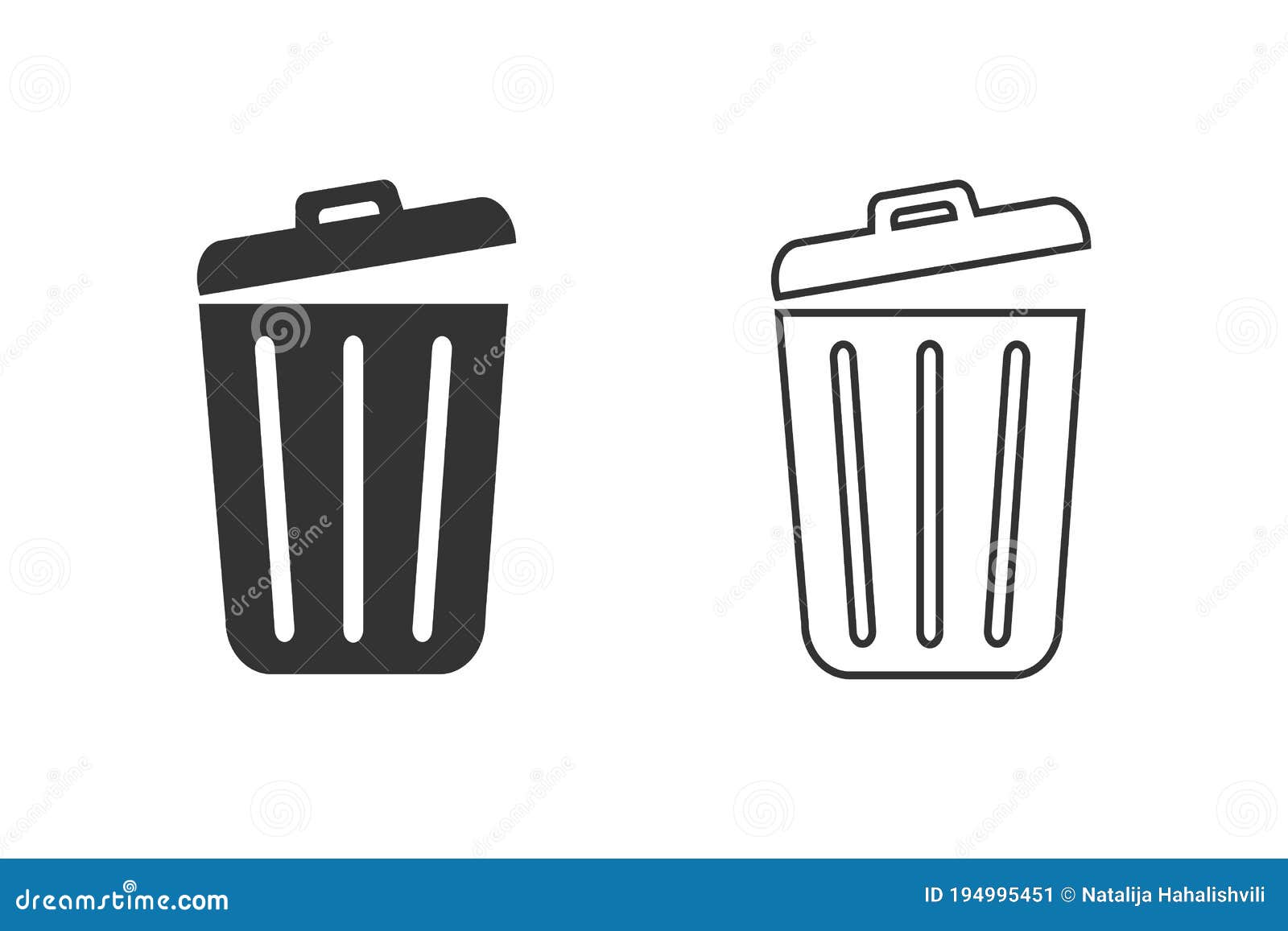 Trash Bin Line Icon. Garbage, Waste Sign. Delete, Remove. Vector ...