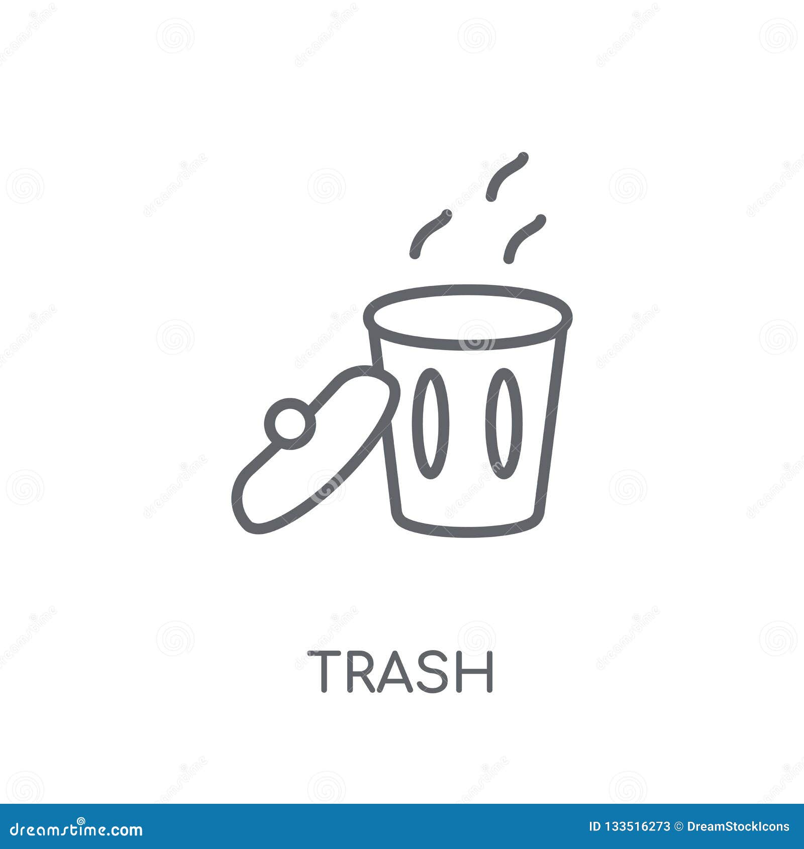 Trash Linear Icon. Modern Outline Trash Logo Concept on White Ba Stock ...
