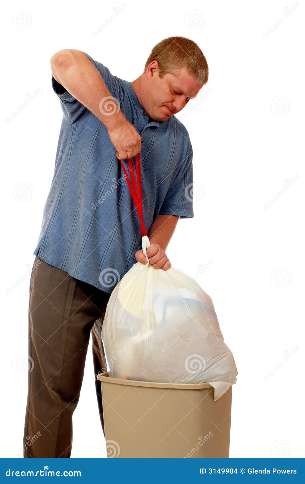 Trash Man stock photo. Image of drawstring, trashcan, isolated - 3149904