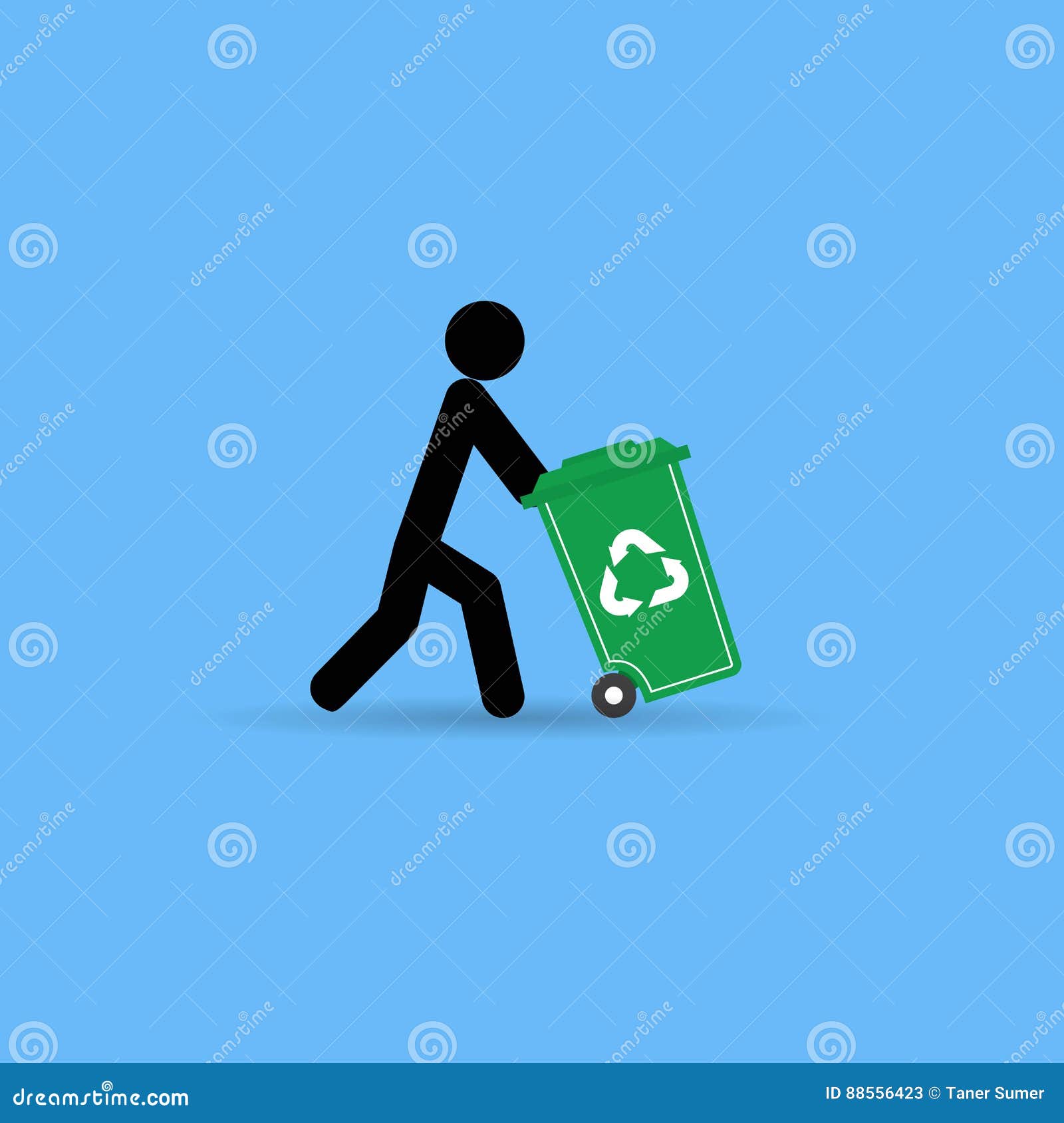 Trash Man for Cleaner stock vector. Illustration of refuse - 88556423