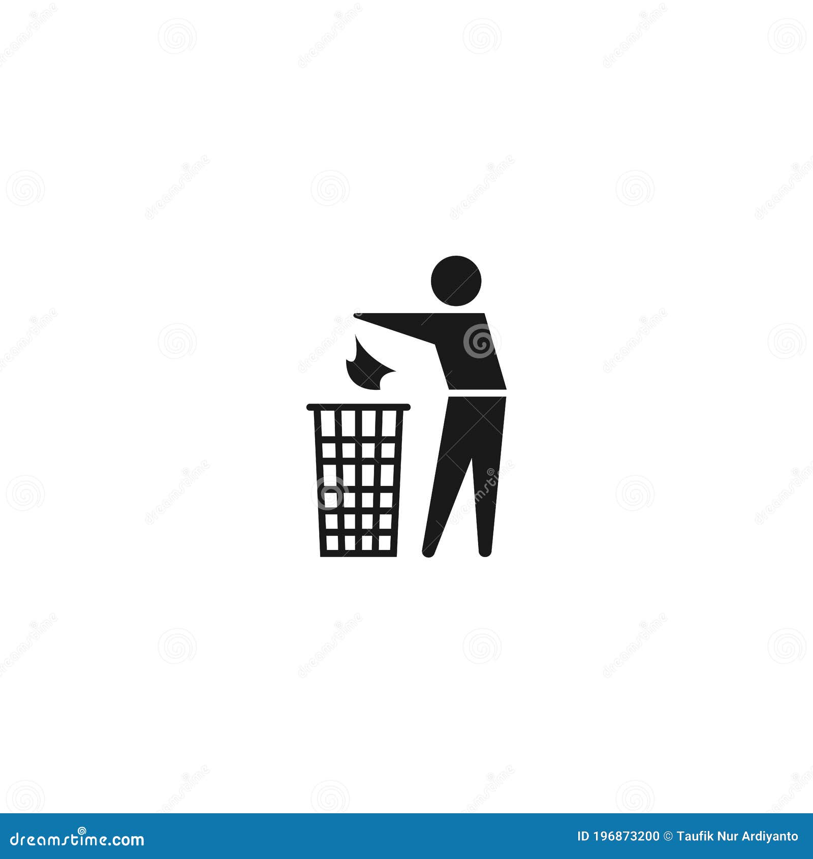 Trash and man icon vector stock vector. Illustration of garbage - 196873200