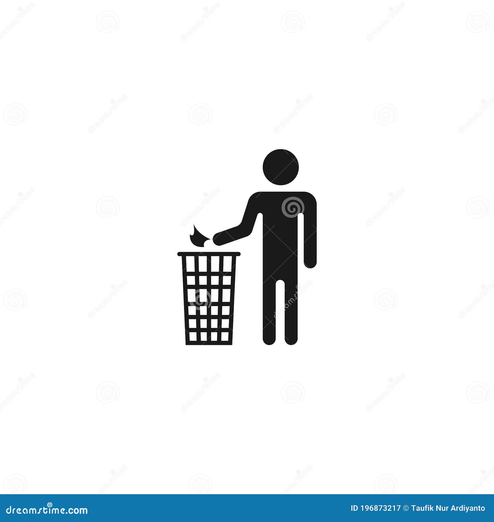 Trash and man icon vector stock vector. Illustration of button - 196873217