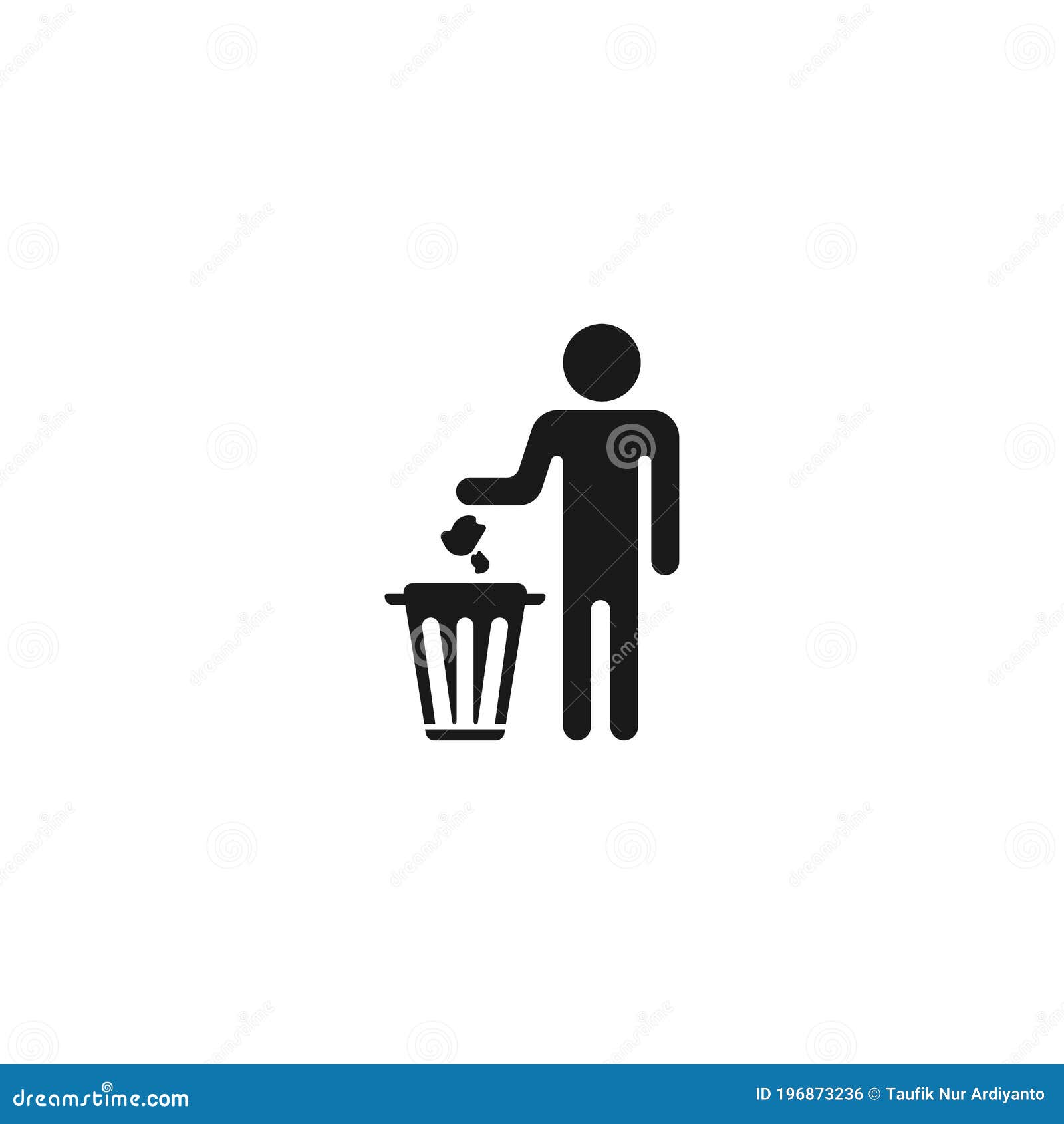 Trash and man icon vector stock vector. Illustration of pictogram ...