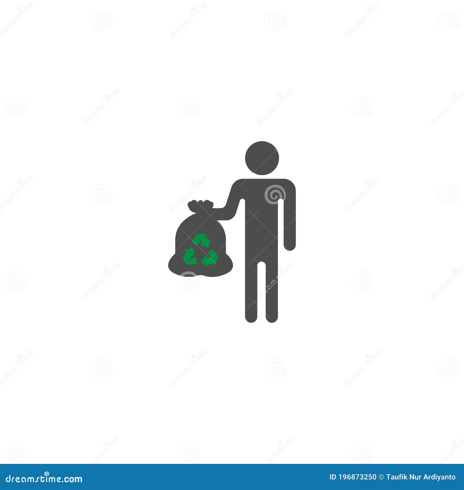 Trash and man icon vector stock vector. Illustration of clean - 196873250