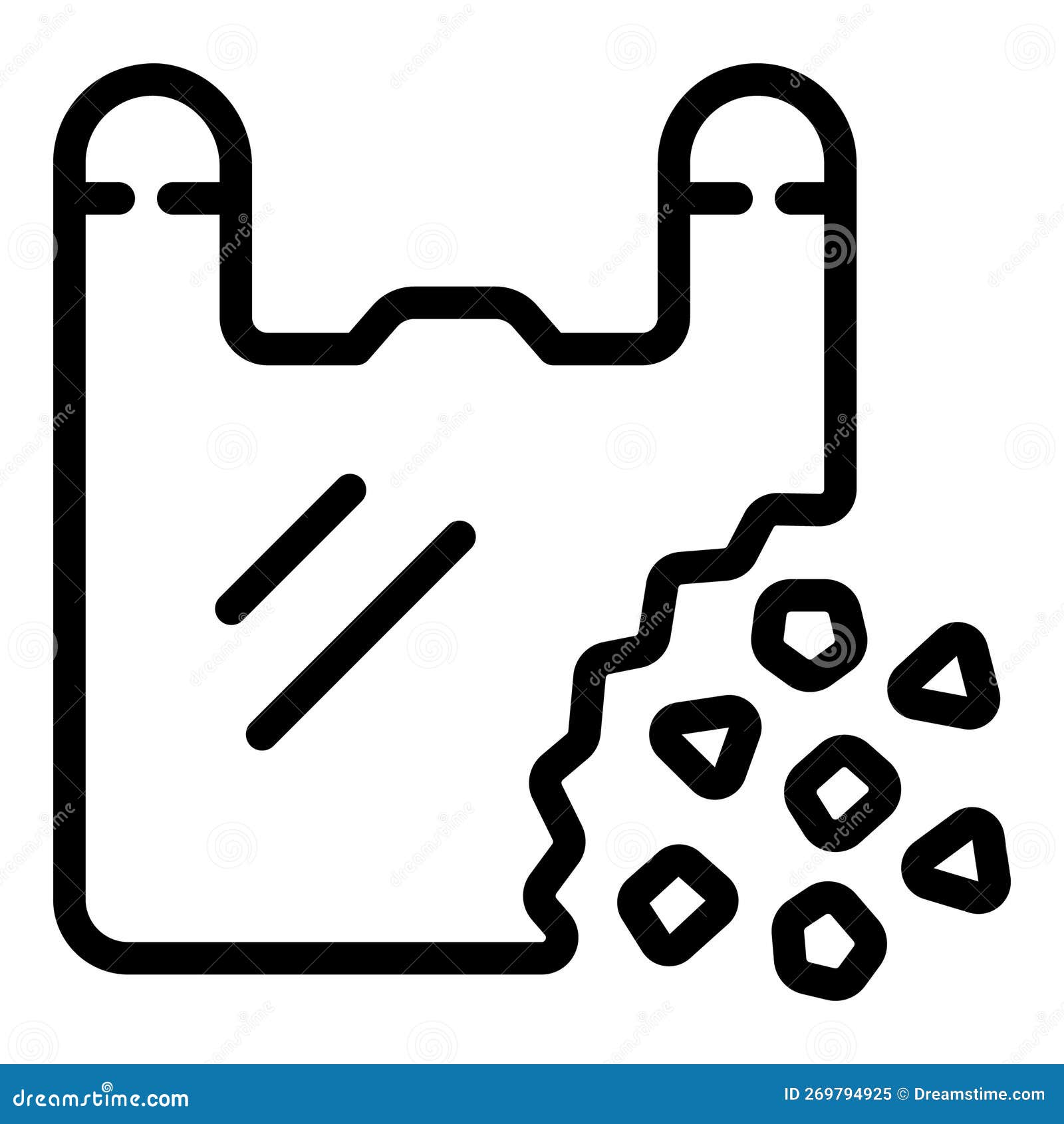 Microplastics Pollution Icon Outline Vector. Water Ocean ...