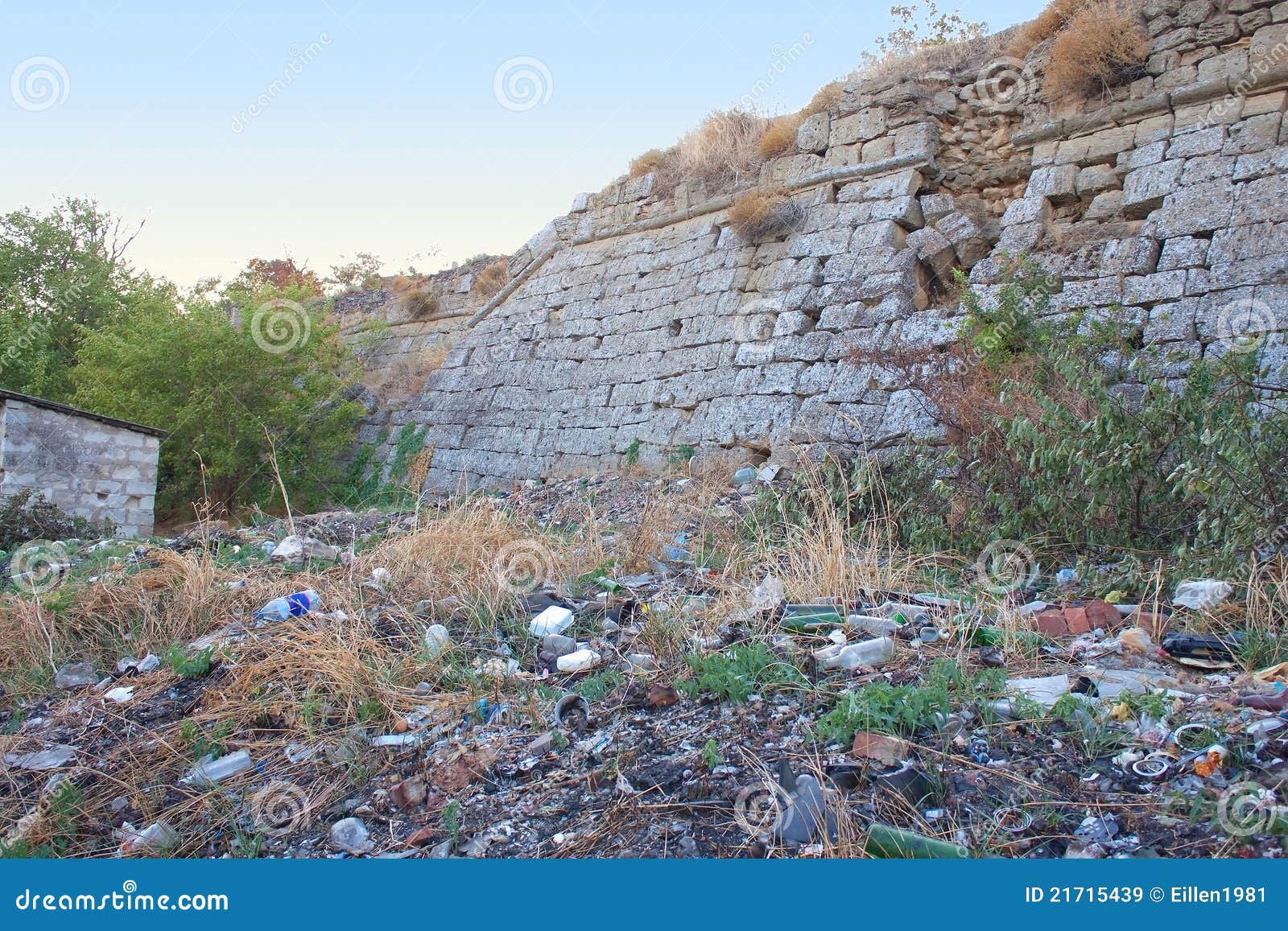 Trash Near the Castle Wall, Eni-Kale Stock Image - Image of damage ...