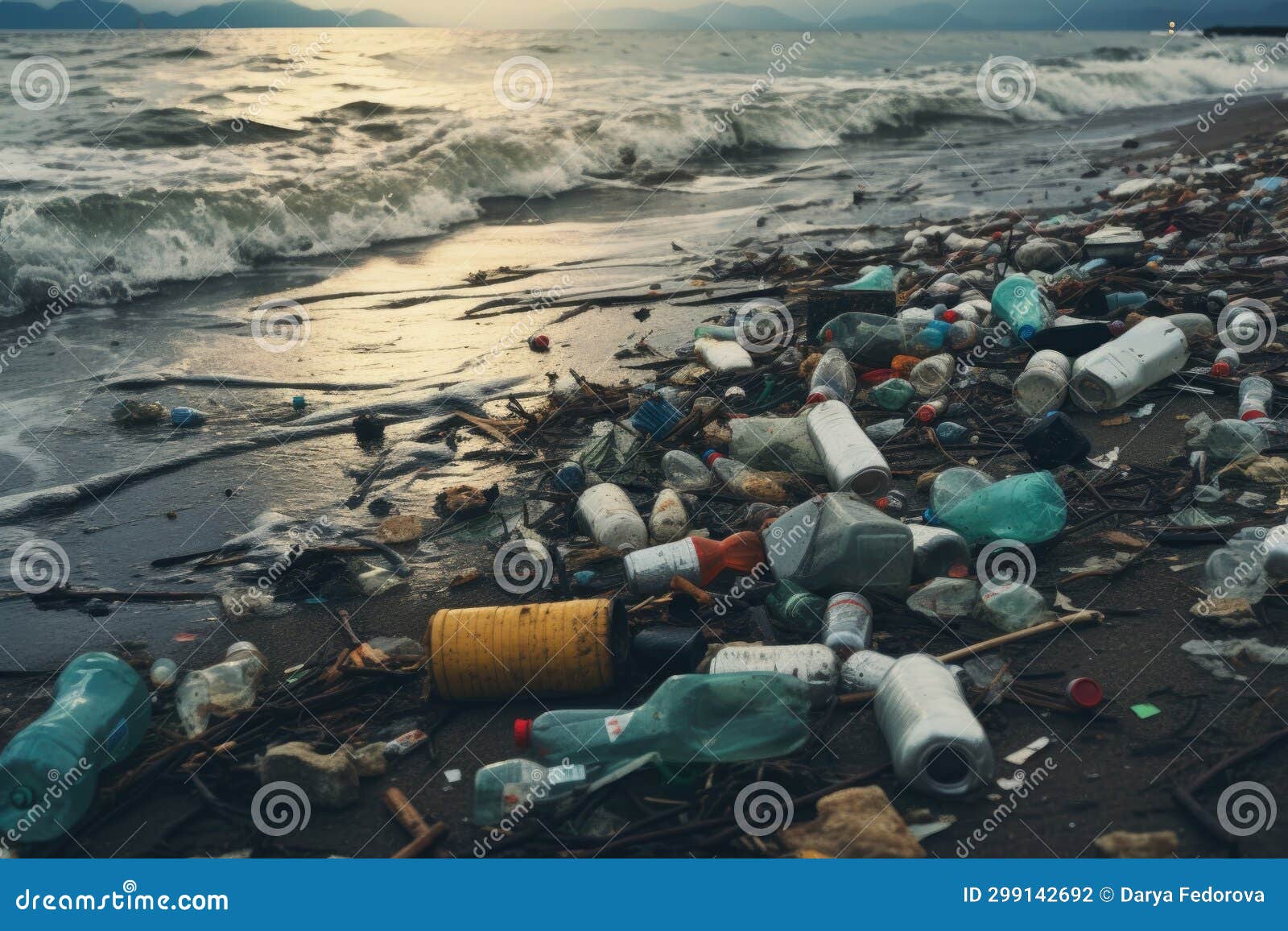 Trash on the Ocean Shore. Problem of Pollution and Ecology of the Sea ...