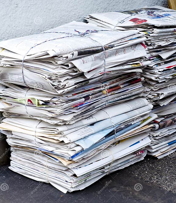 Trash of Old Newspaper for Recycling, Editorial Image - Image of ...
