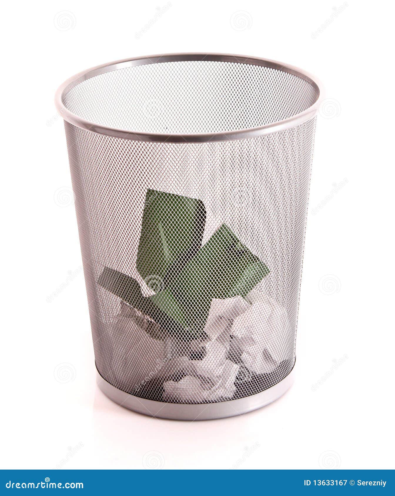 Trash with paper isolated stock image. Image of recycle - 13633167